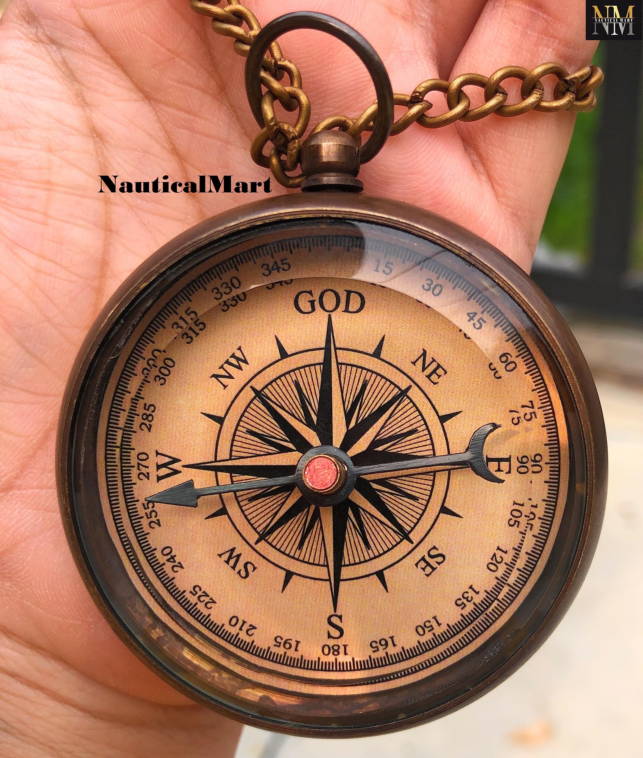 Brass Compass God My Lord Guide Me Gift Brass Compass With 'God My Lord ...