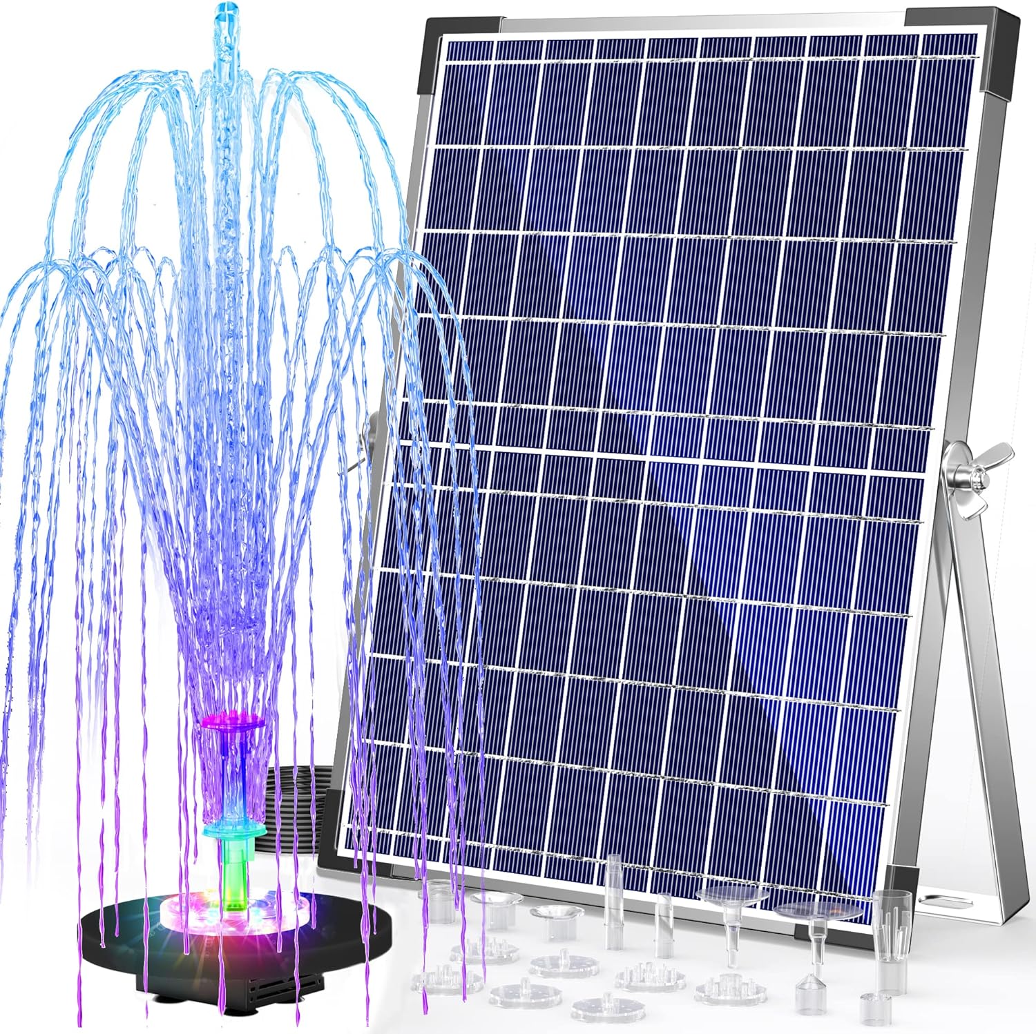 Amazon.com: Antfraer Solar Water Pump with 4400 mAh Battery Colorful ...