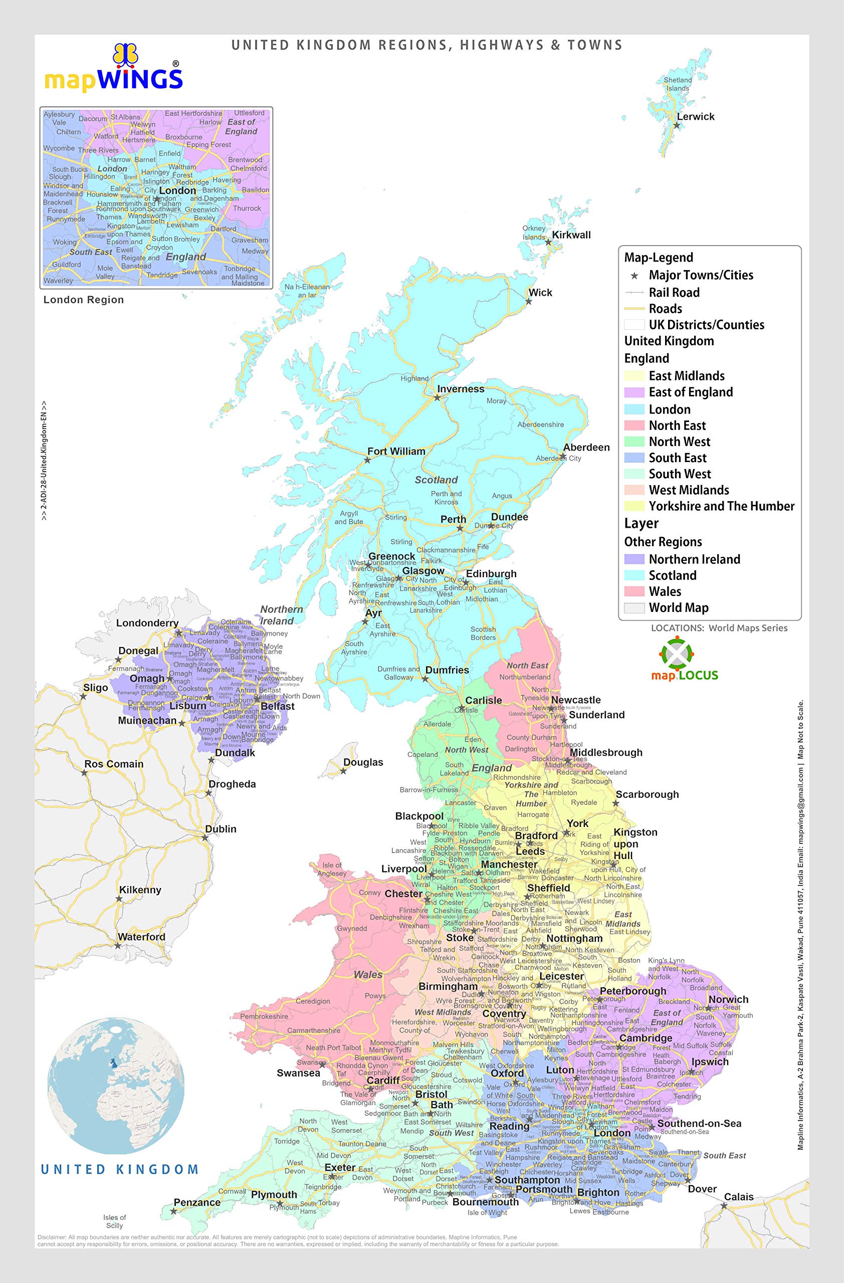 Buy DURABLE MAGNETIC Paper of UNITED KINGDOM (UK) & Regions with State ...