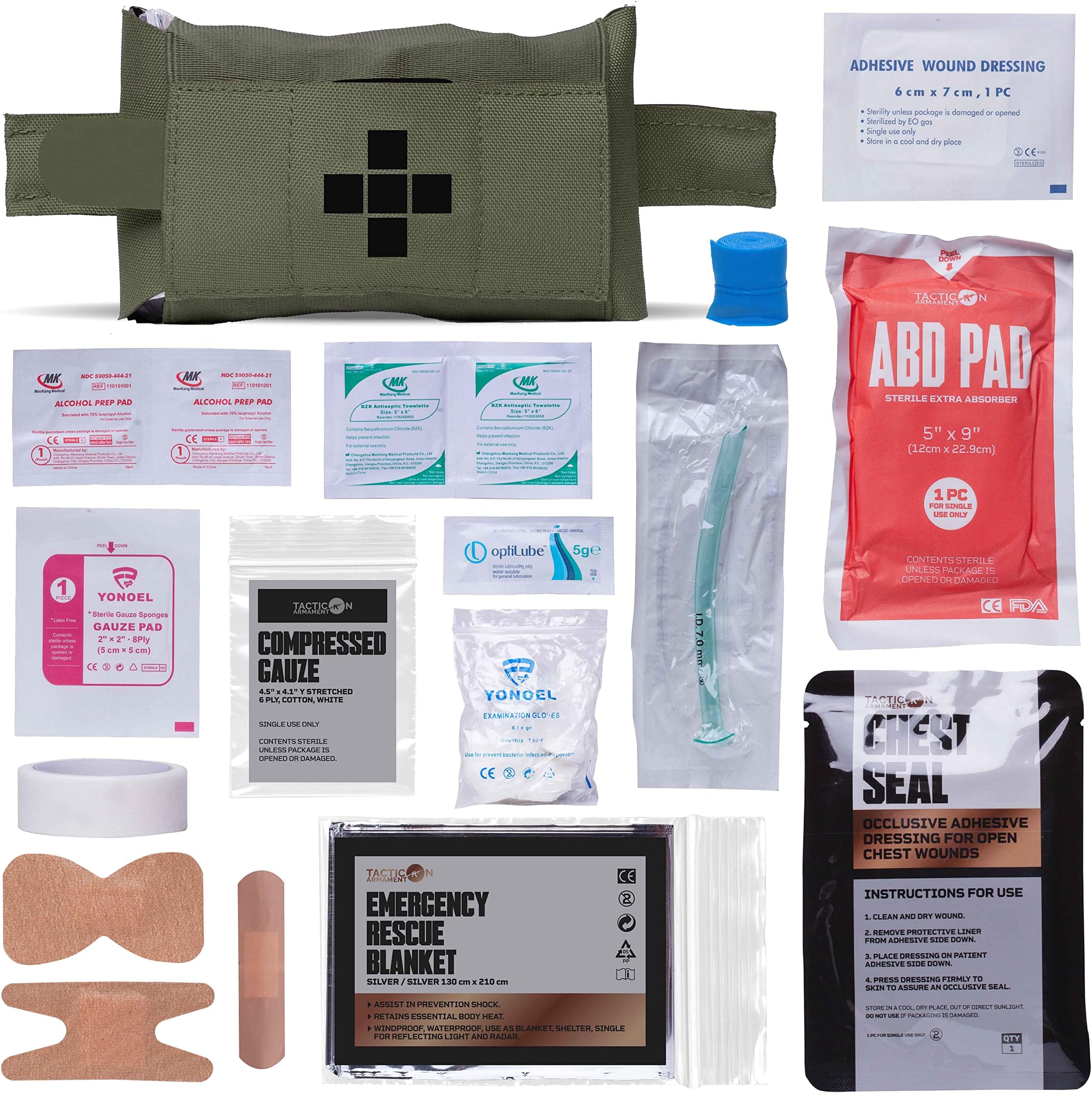 Amazon.com: TACTICON V1 Compact IFAK Trauma First Aid Kit for Everyday ...