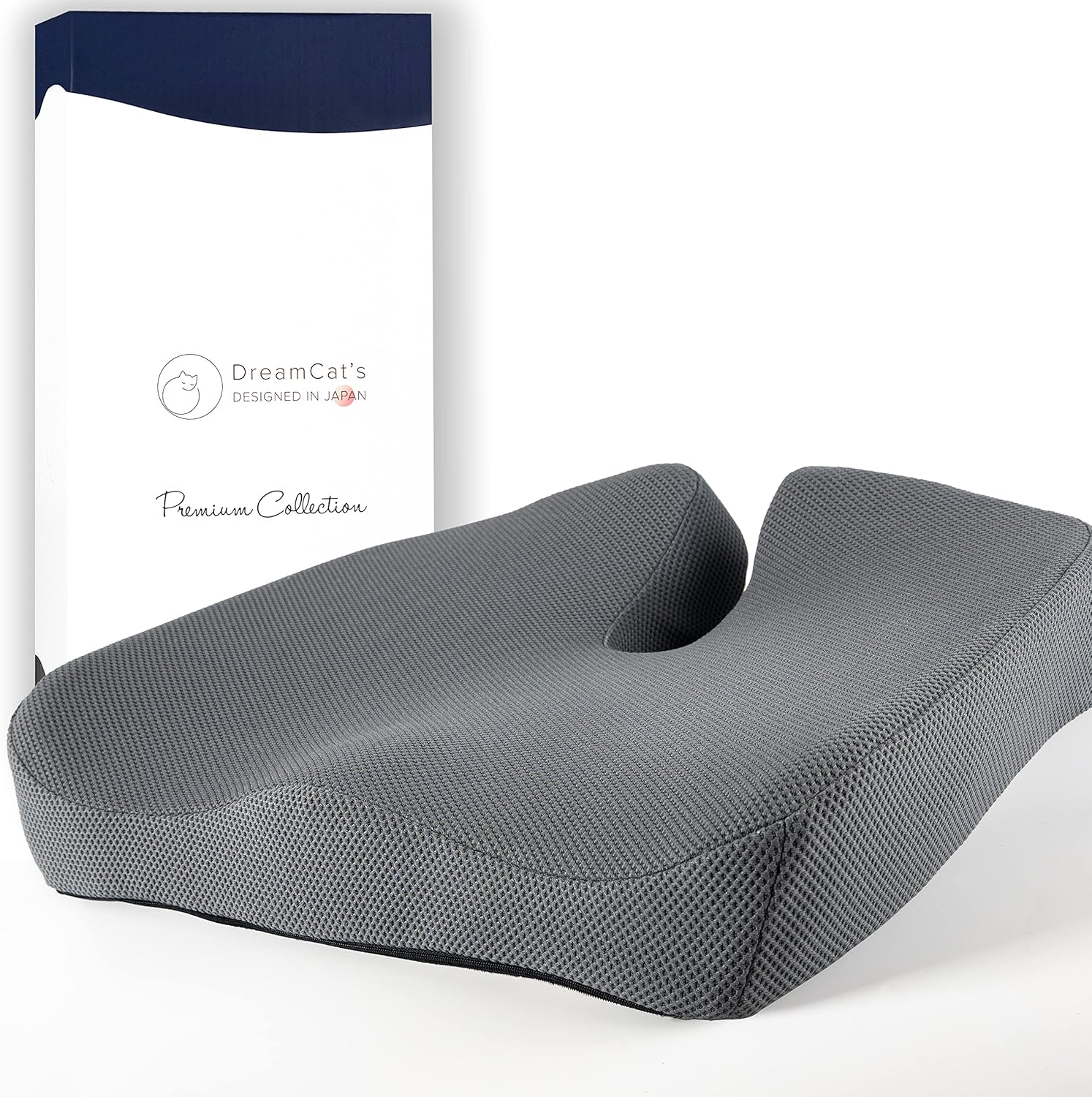 Amazon.co.jp: DreamCat's 座布団 低反発クッション お尻が痛くならない 椅子 オフィス 通気性 プレゼント グレー : ホーム＆キッチン