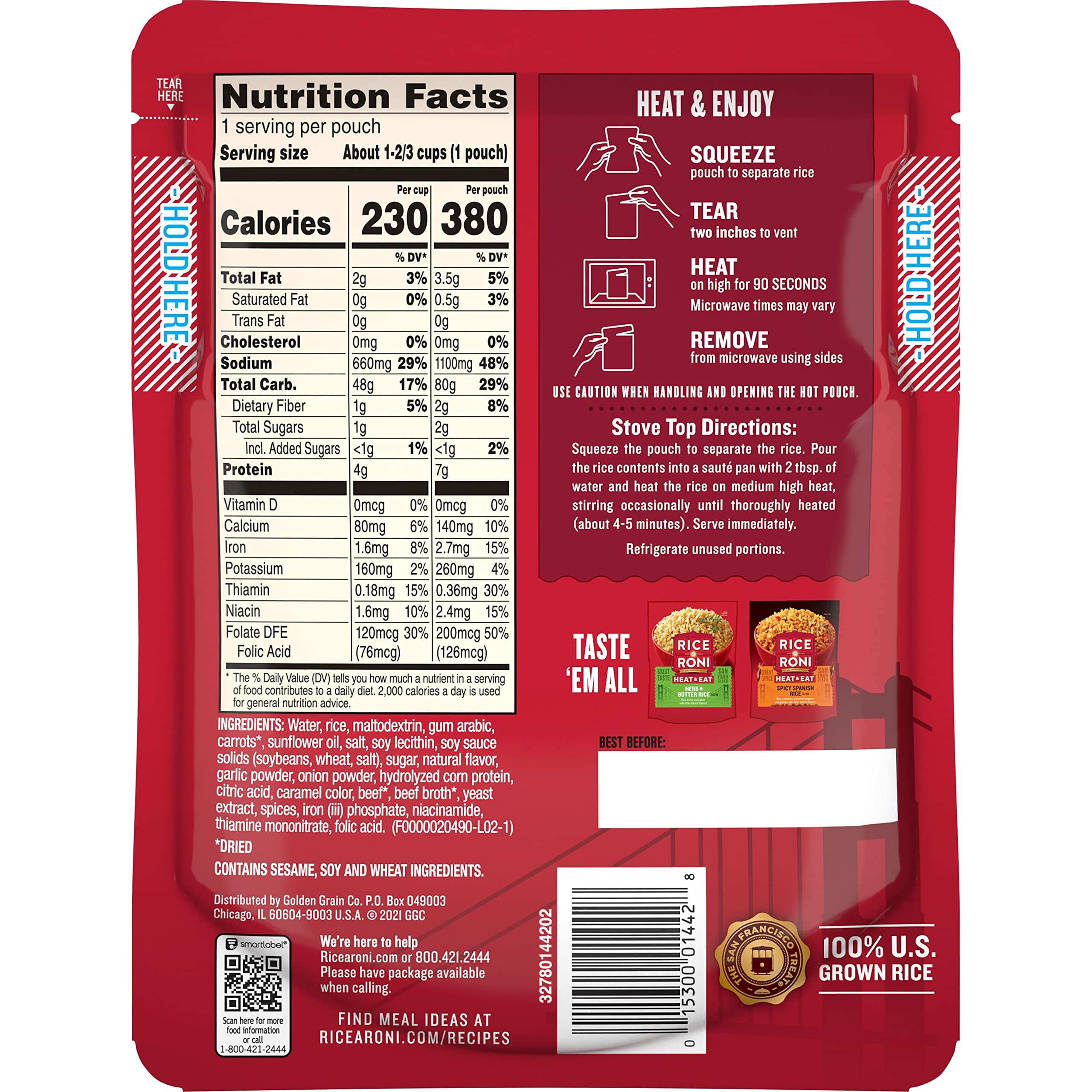 Snapklik.com : Rice-A-Roni Heat & Eat Rice, Micrwowave Rice, Quick Cook ...