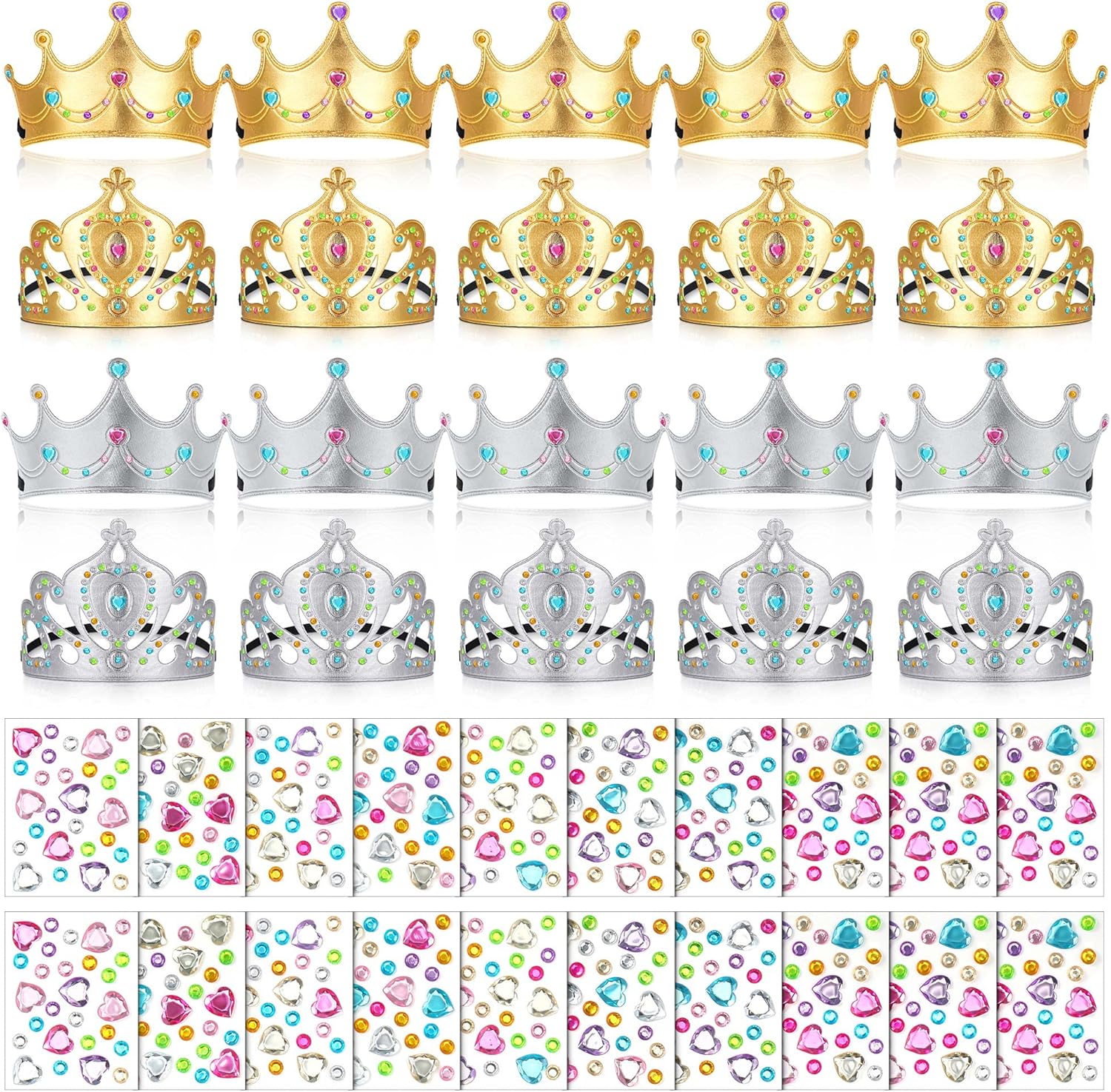Amazon.com: Yaomiao 44 Pcs Foam Crowns for Kids Princess Tiaras Crowns ...