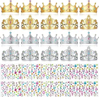 Amazon.com: Yaomiao 44 Pcs Foam Crowns for Kids Princess Tiaras Crowns ...