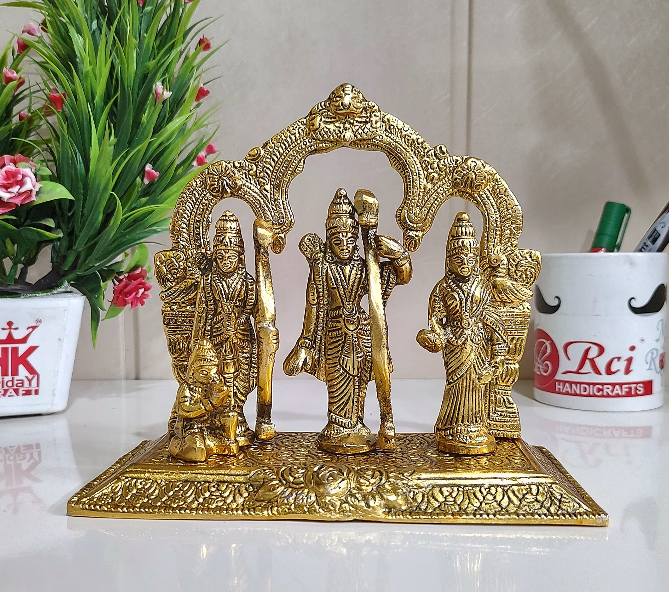 Buy KridayKraft Metal Shri Ram Darbar Statue for Pooja Lord Rama Laxman ...