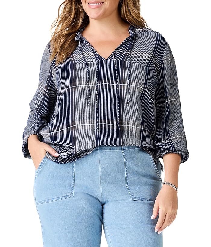 Women's NIC+ZOE Plus Size Line It Up Top | 6pm