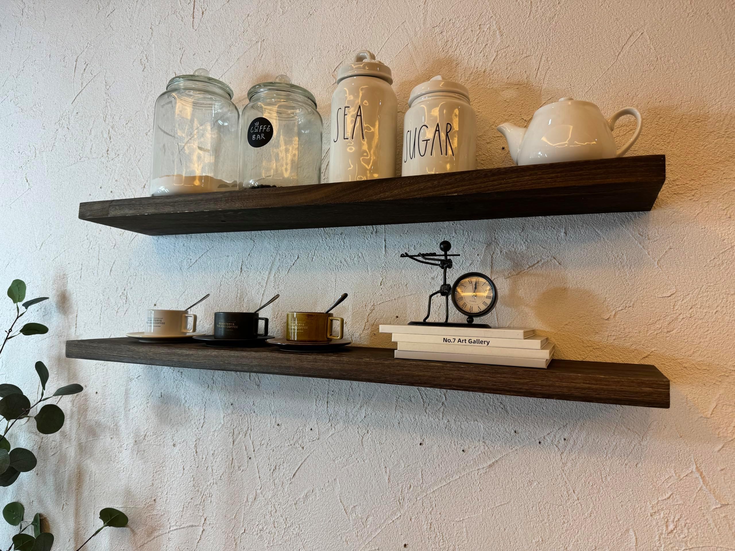 Amazon.com: ROGMARS 36 Inches Long Walnut Floating Shelves,Rustic Solid ...