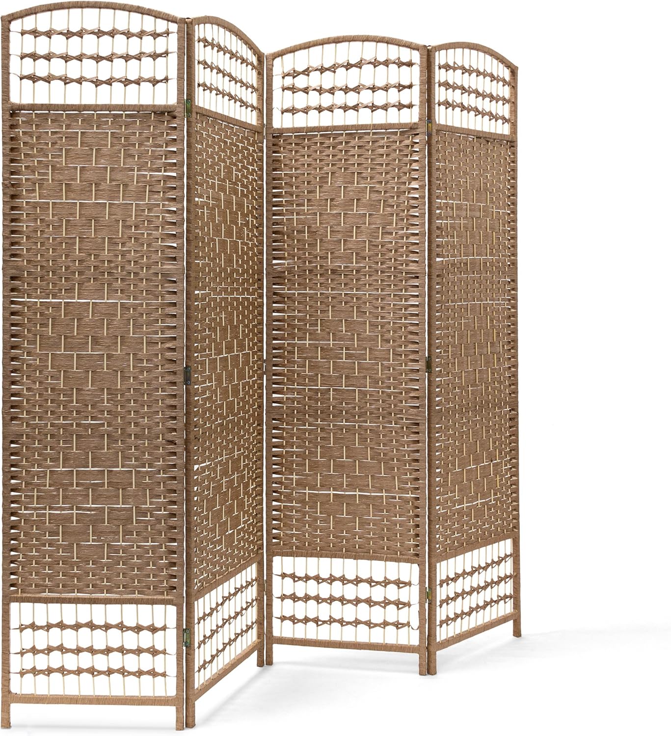 Relaxdays 4 Panel Paravent 179 x 180 x 2 cm Folding Splitter Wood ...