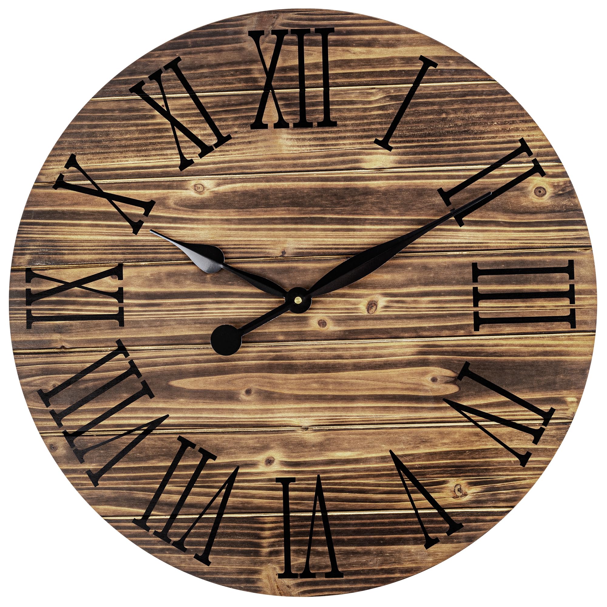 Alarmore 24 Inch Large Wall Clock, Rustic Wall Clocks Battery Operated ...