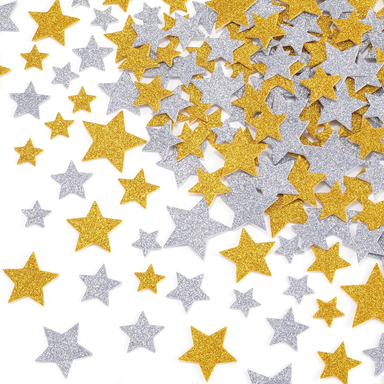 Amazon.com: CustomyLife 200Pcsc Glitter Foam Star Stickers, 4 Sizes ...