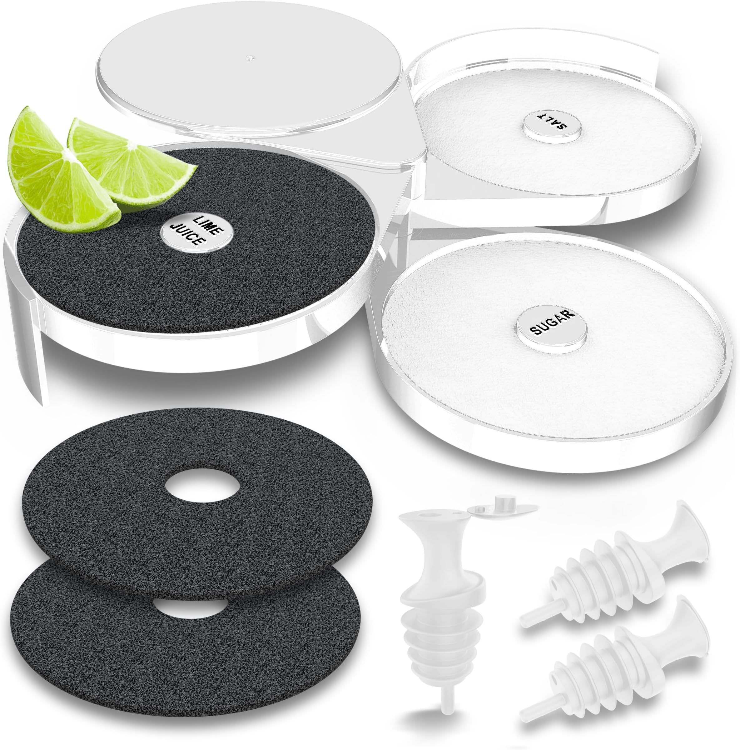 Amazon.com | Suwimut 2 Pack 3 Tier Bar Glass Rimmer Bartender Tool with ...