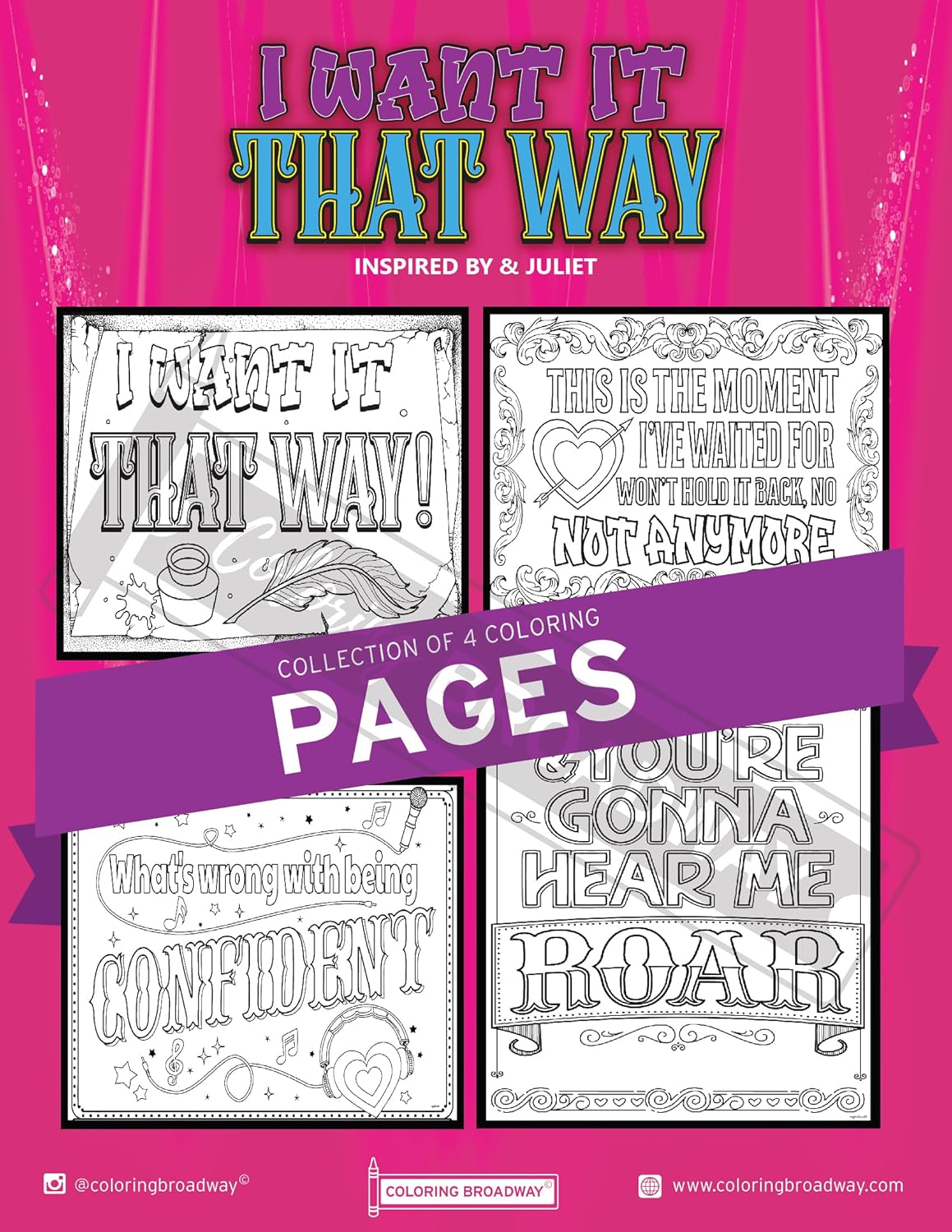 Amazon.com: Coloring Broadway - & Juliet Inspired Coloring Pages (Set ...