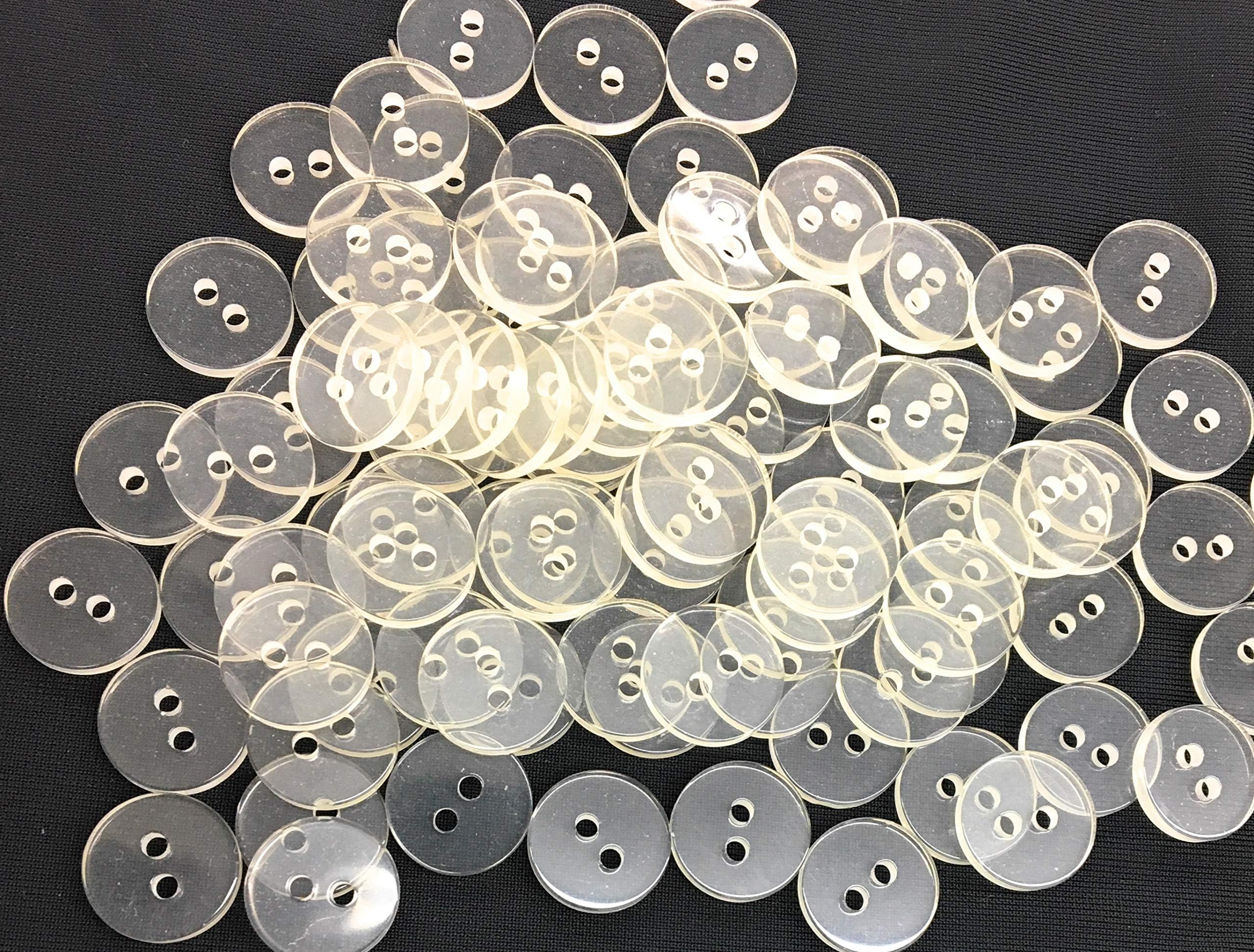 Amazon.com: 24 Clear Duvet Flat Button,Size 32,-3/4"-) 4 Hole ...