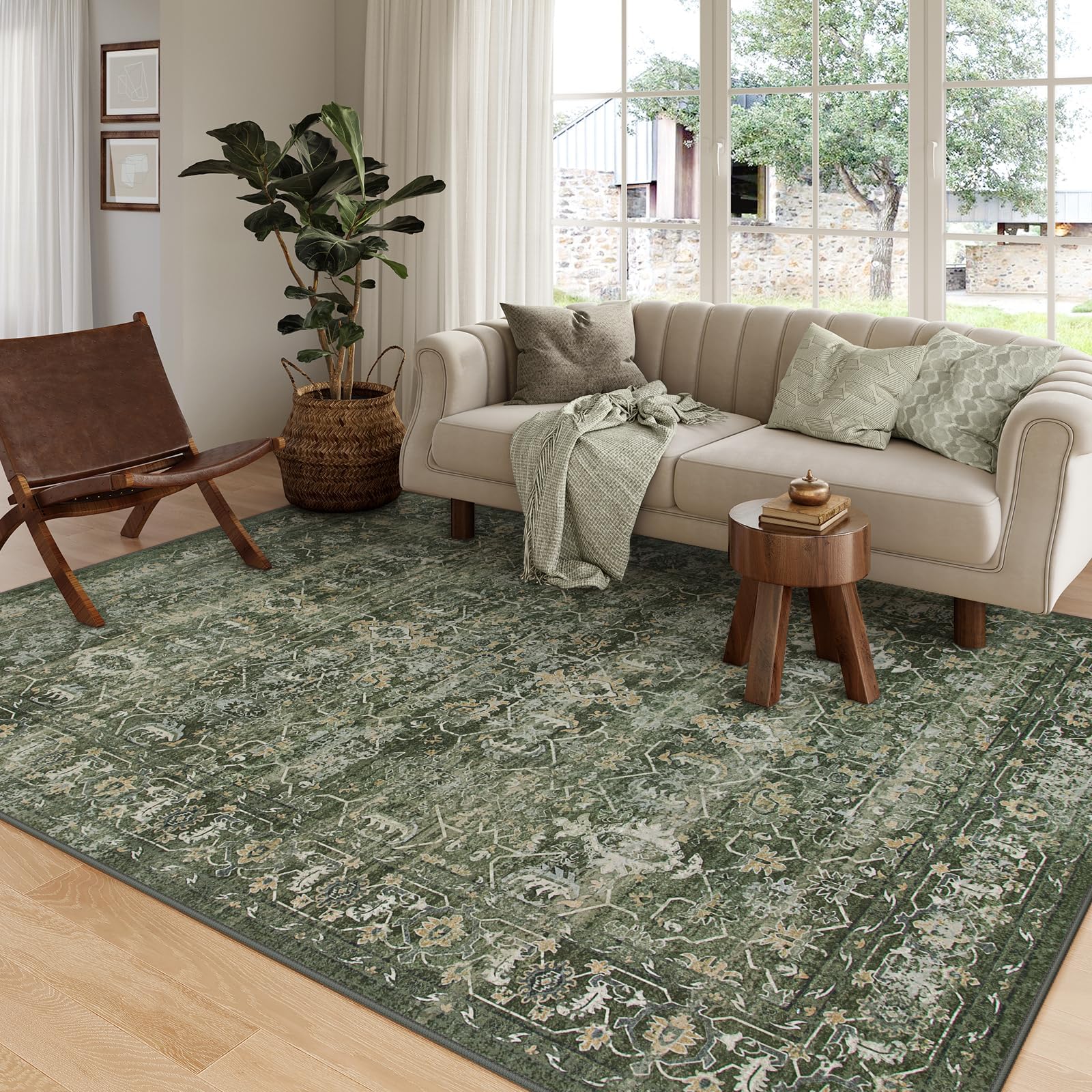 Amazon.com: Valenrug Washable Rug 8x10 - Ultra-Thin Antique Collection ...