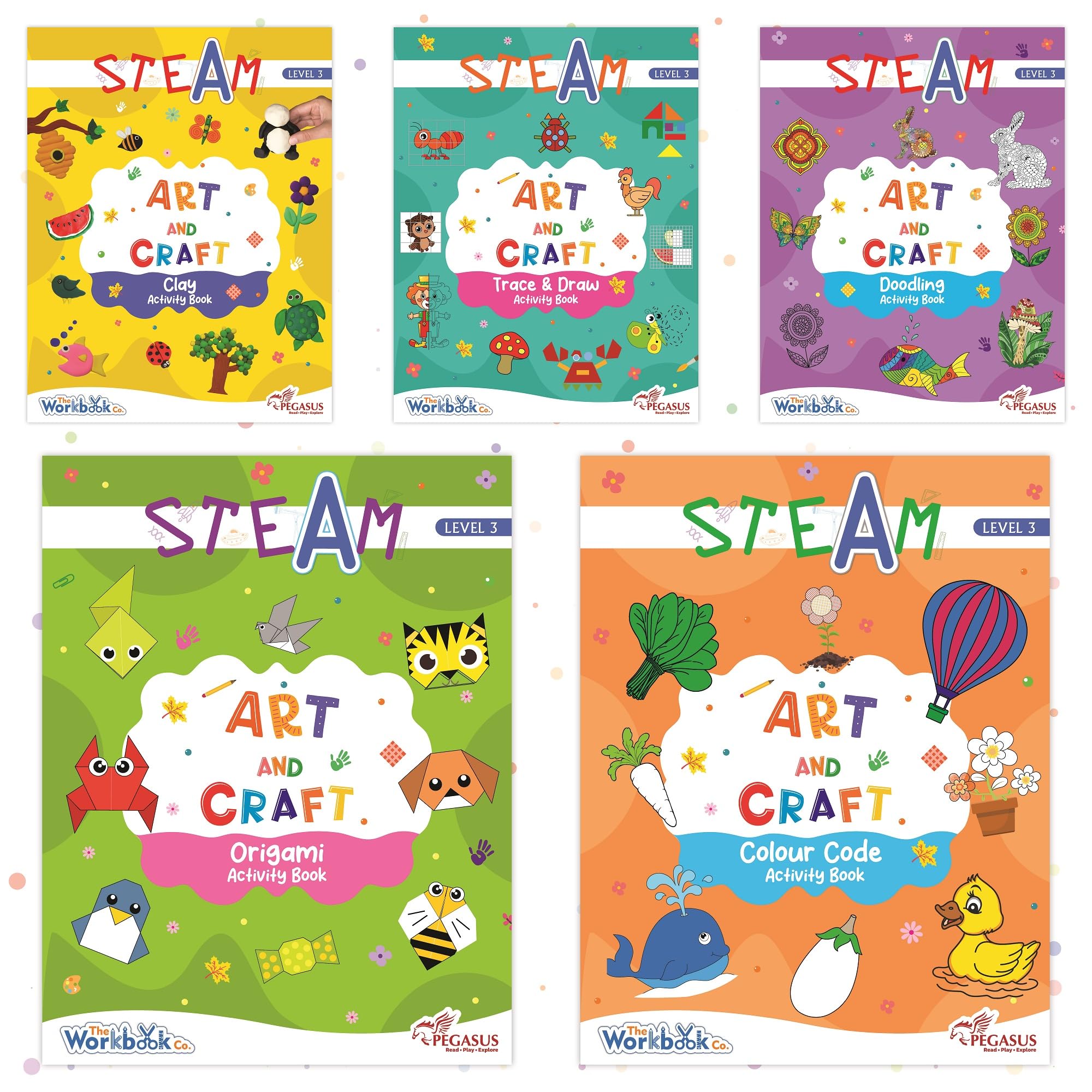 Set of 5 STEAM Art & Craft Books for 5+ | Clay, Origami, Trace & Draw ...