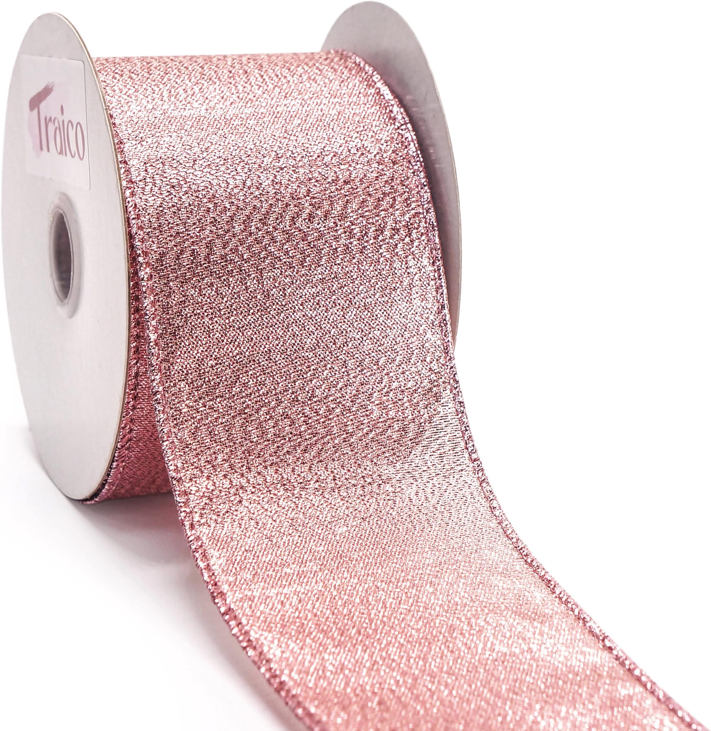 Amazon.com: DINDOSAL Pink Wired Ribbon 2.5" x 10 Yard Rose Gold Wired ...