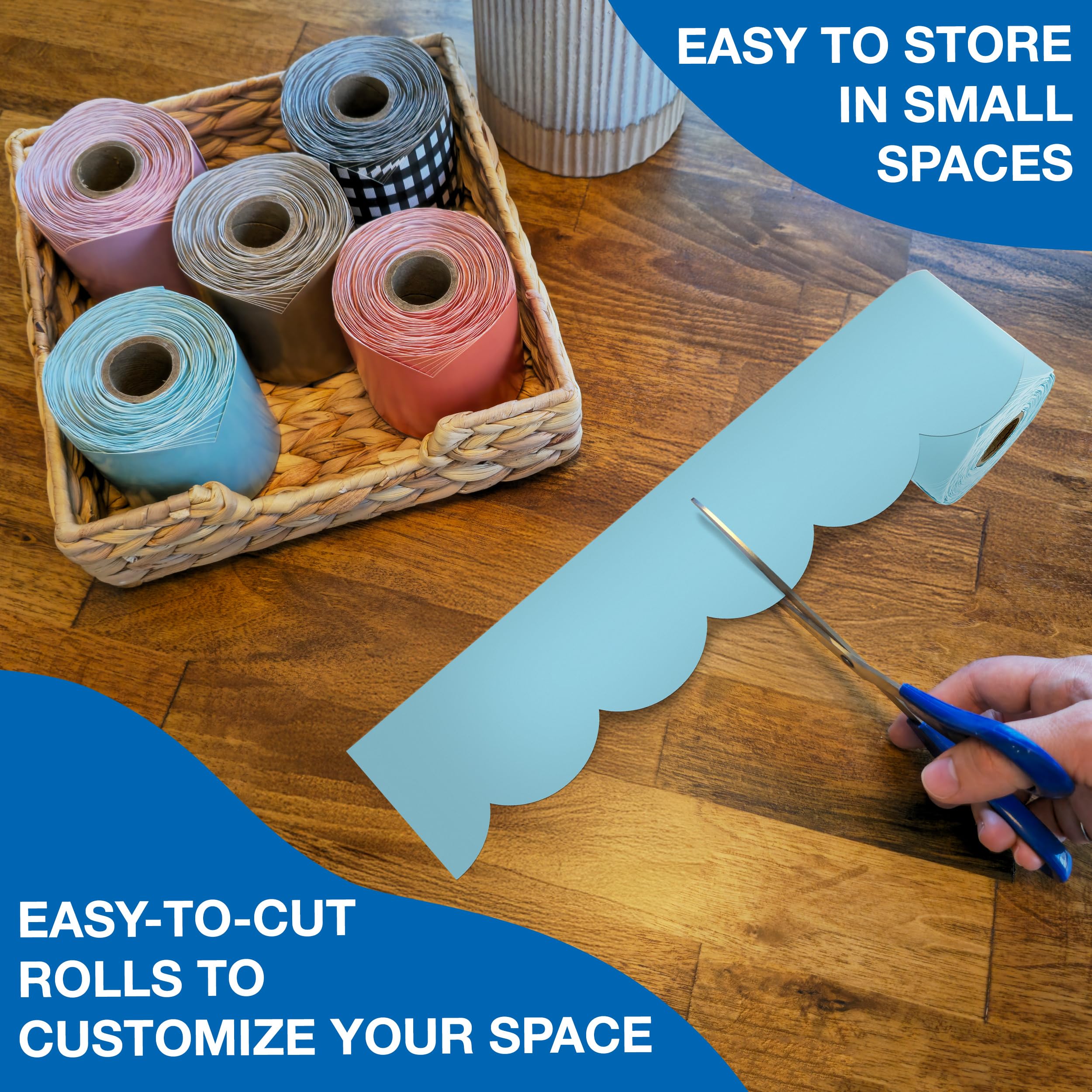 Snapklik.com : 65Ft Of Sky Blue Bulletin Board Borders, 1 Roll Of ...
