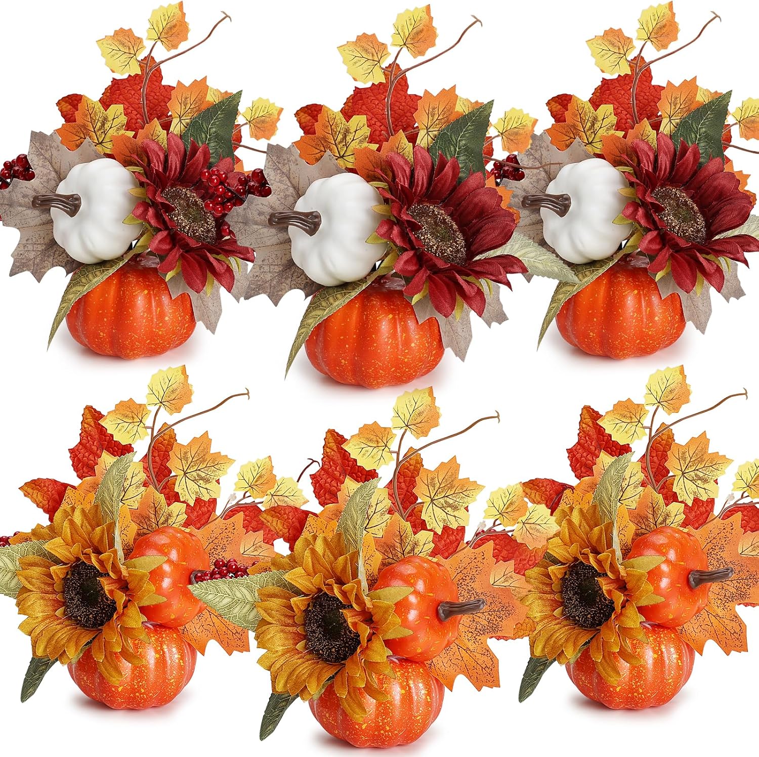Amazon.com: YMDOBIGER 6 Pcs Fall Decorations - Fall Centerpieces with ...