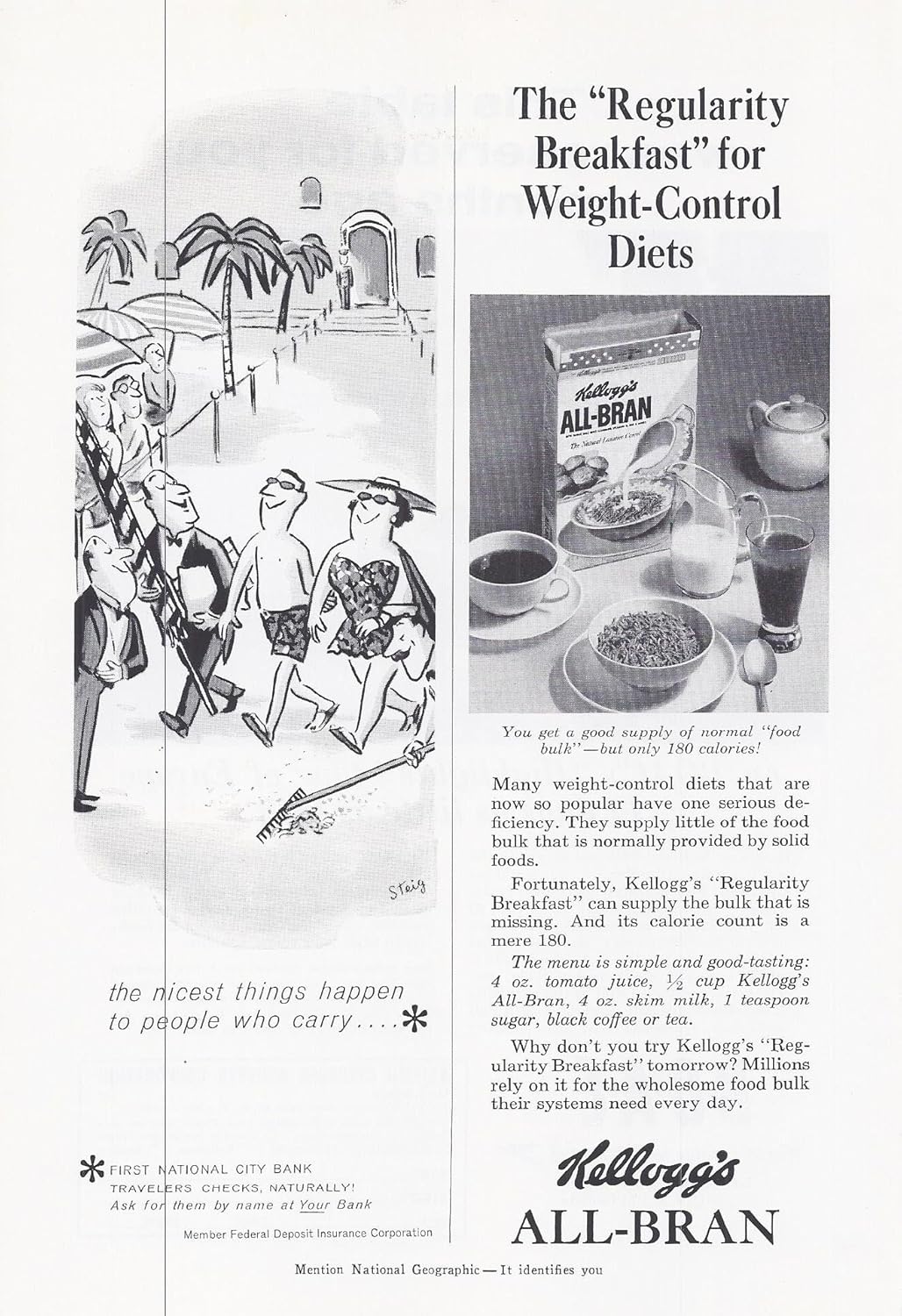 Amazon.com: 1961 Vintage Ad Kellogg's | The Regularity Breakfast for ...