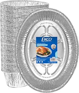 Amazon.com: Ekco – Aluminum Turkey Roaster Pan (Oval) 50-count of 18x14 ...