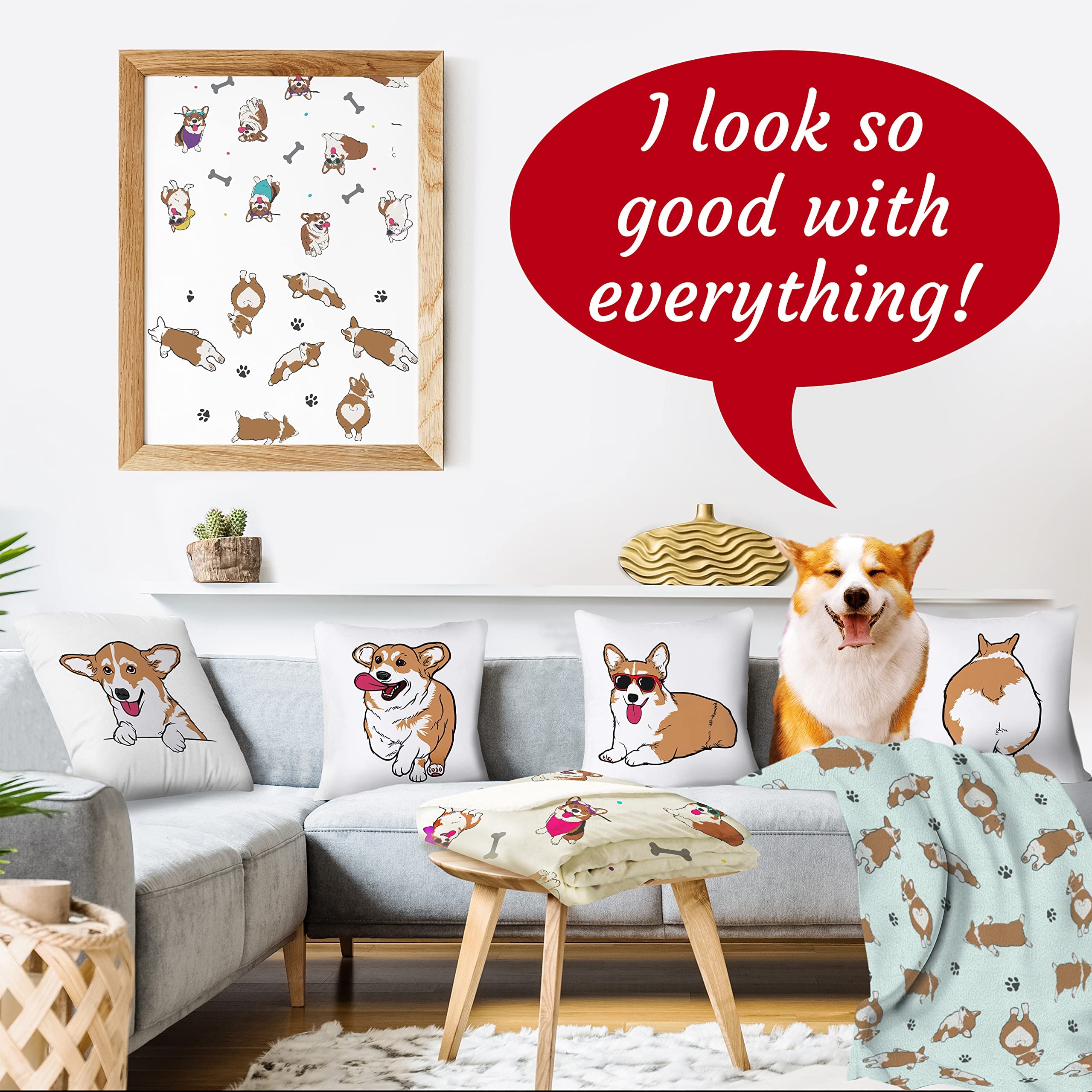 Corgi Sherpa Blanket - Cuddle Corgis | Corgi Blanket | Corgi Gifts for ...
