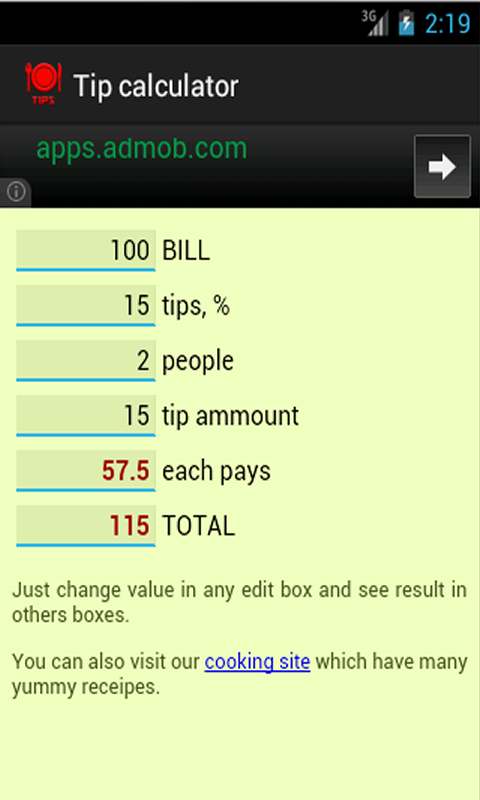 Tip calculator - App on Amazon Appstore