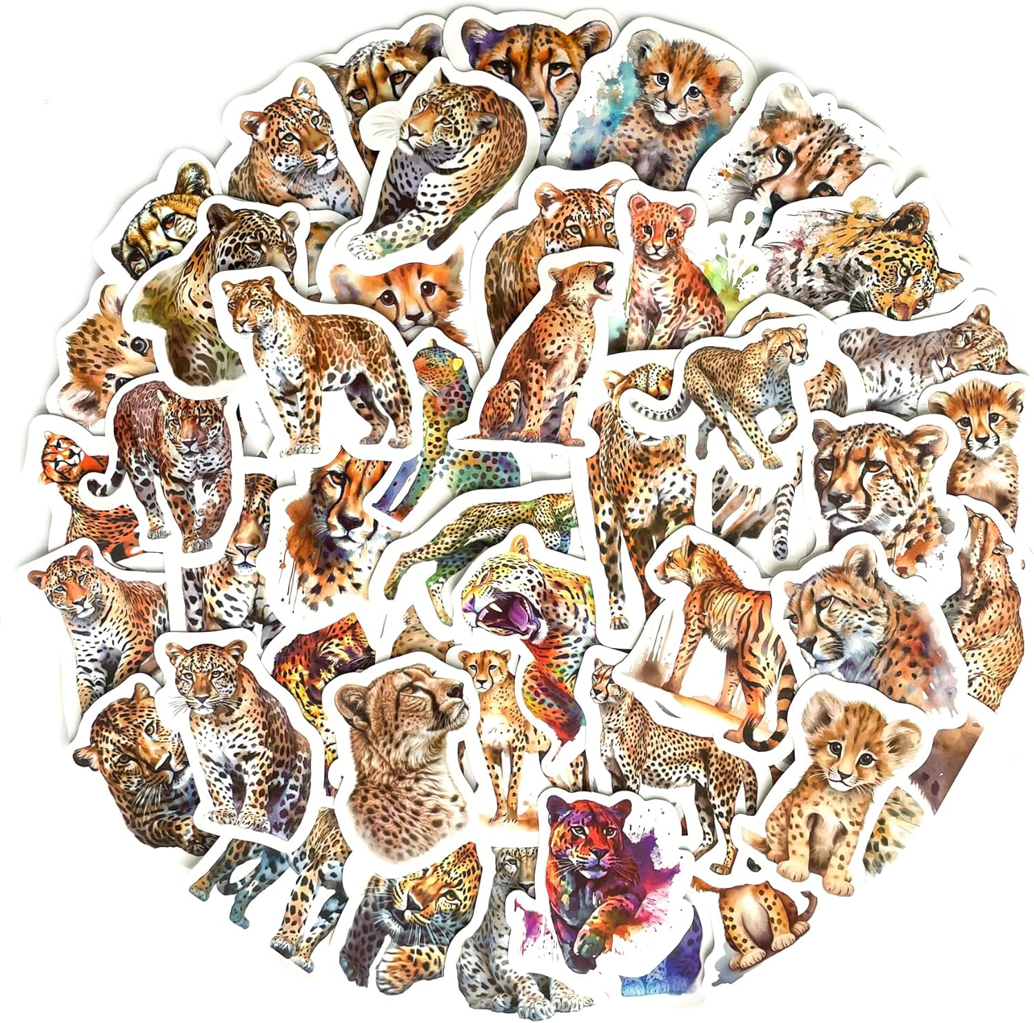 Amazon.com: Pigbit Nature Wildlife Cheetah Stickers - 50Pcs Waterproof ...