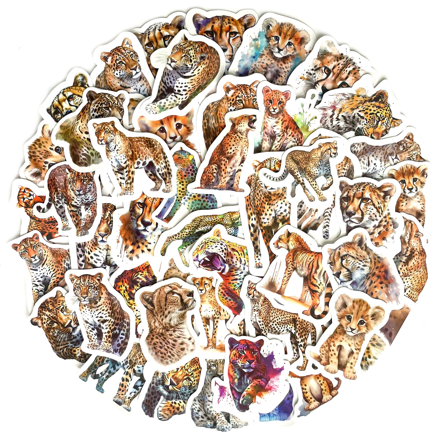 Amazon.com: Pigbit Nature Wildlife Cheetah Stickers - 50Pcs Waterproof ...