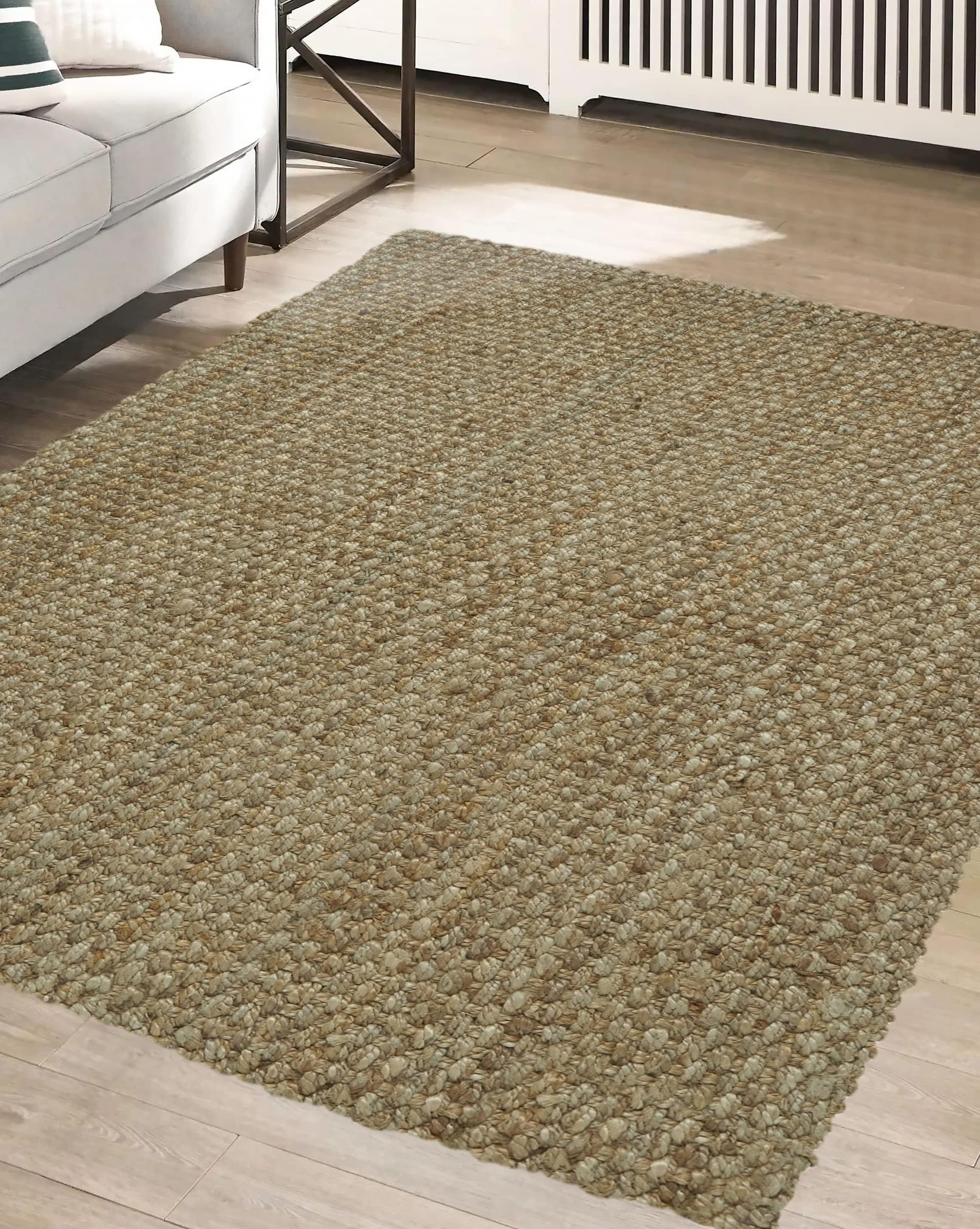 casa pura Natural Jute Rug - Modern Living Room Rug | Natural Fibre ...