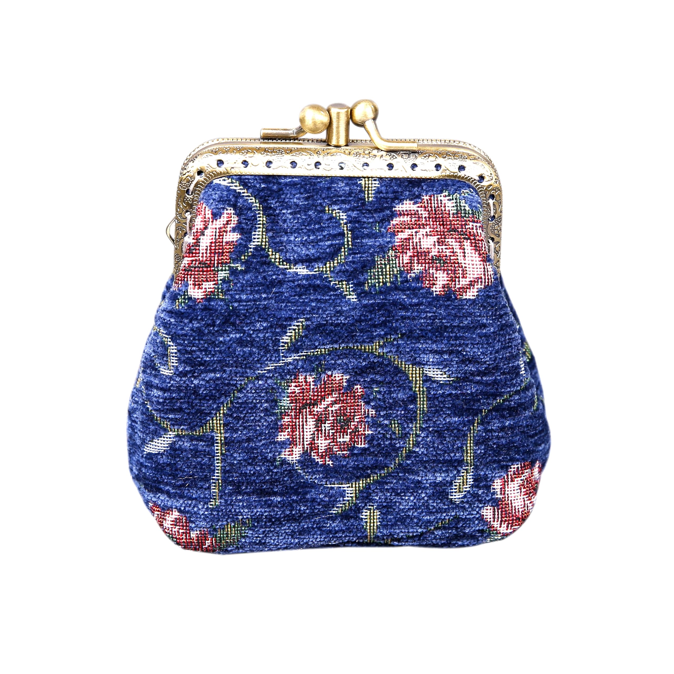Amazon.com: Chenille Carpet Double Kiss Clasp Coin Purse Pouch,Vintage ...