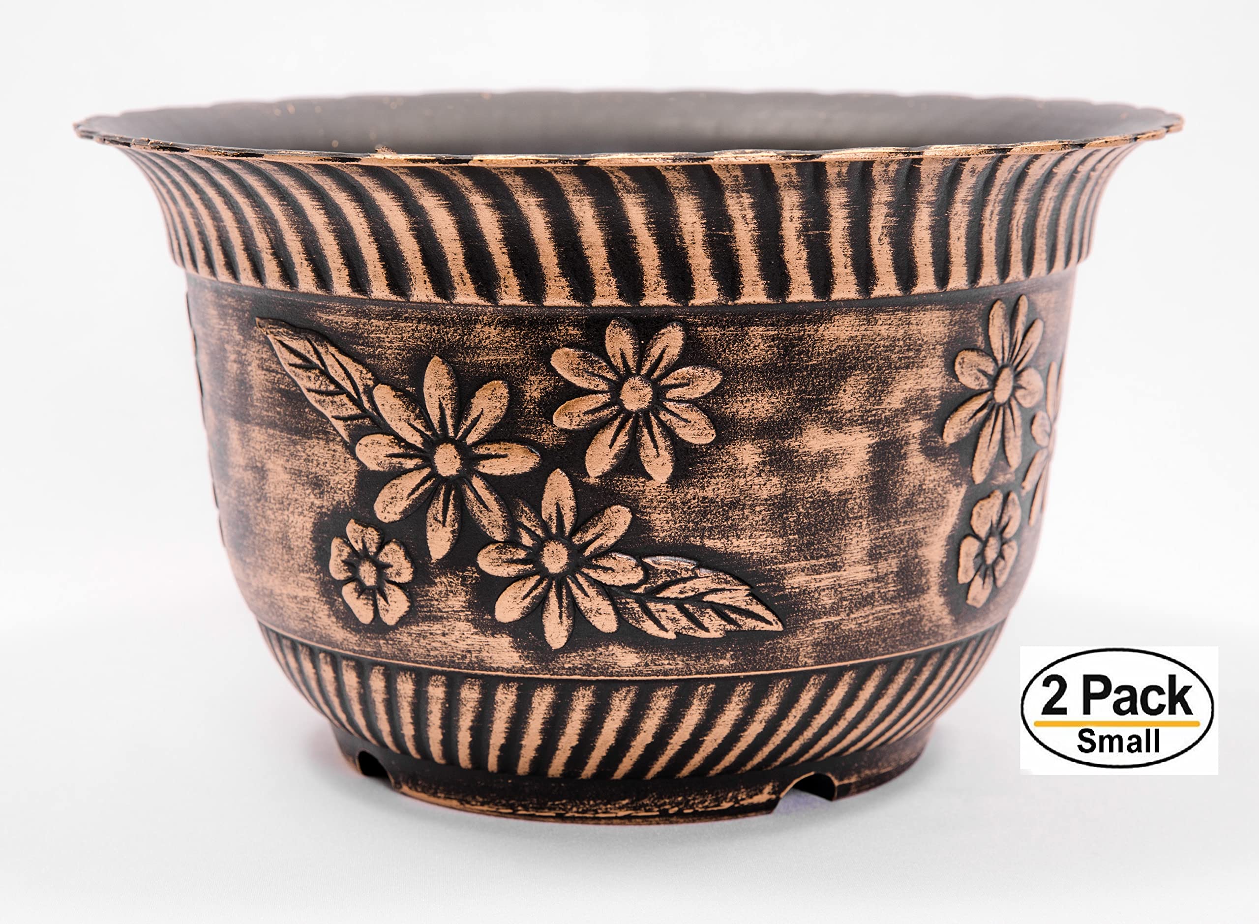 Fancy Porcelain Indoor Planters 3pcs/set, Ceramic Black Glazed Flower