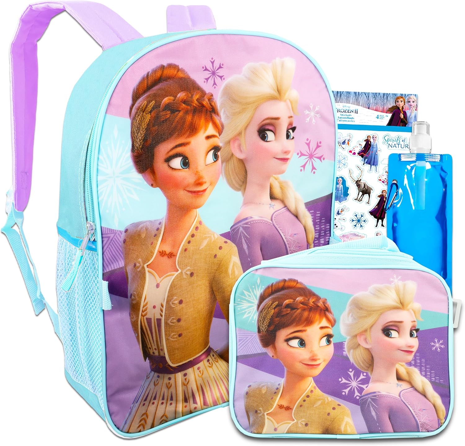 Amazon.com | Disney Frozen Backpack Set for Girls ~ 5 Pc Deluxe 16 ...