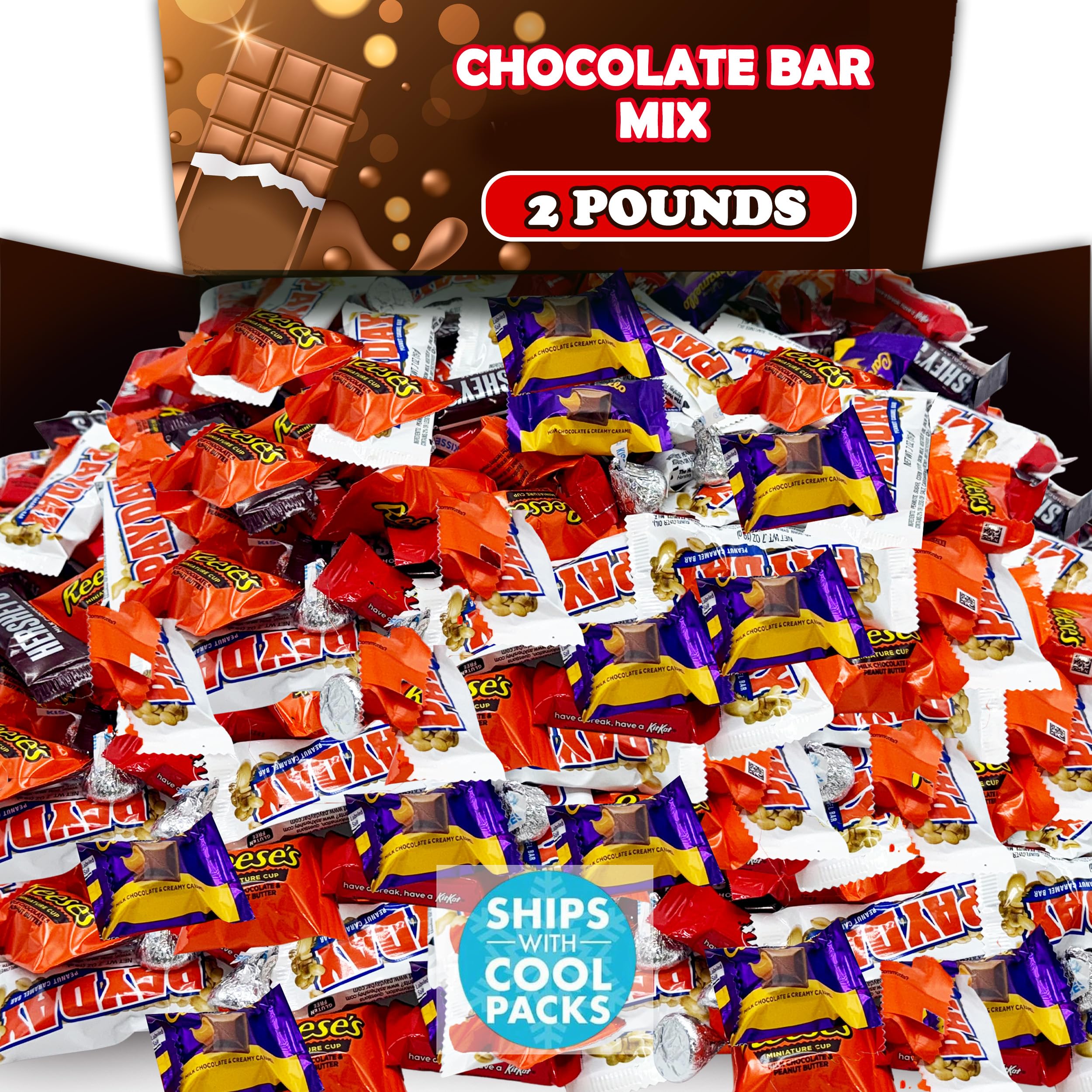 Assorted Chocolate Candy Bars Mix 2 Lbs Bulk Variety Assortment ...