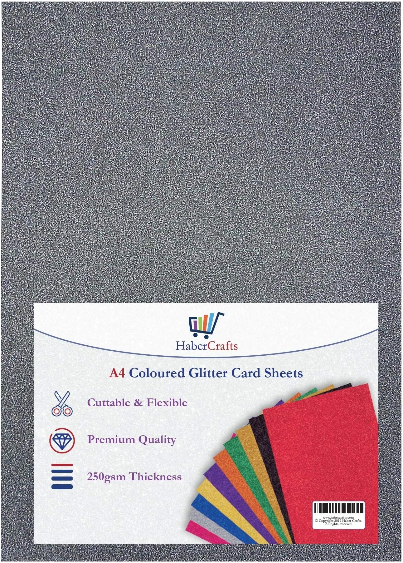 Black Glitter Sparkle Card A4 No Mess Glittery Craft Card Sheets 250gsm ...