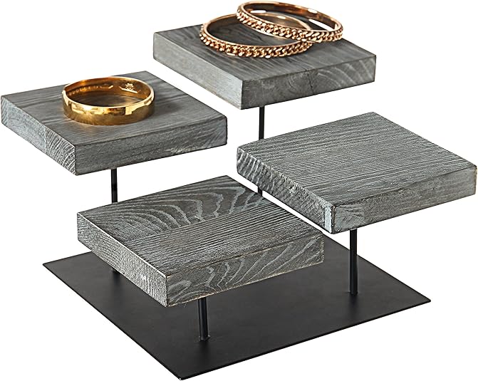 Amazon.com: MyGift 4-Tier Industrial Designed Weathered Gray Wood and ...