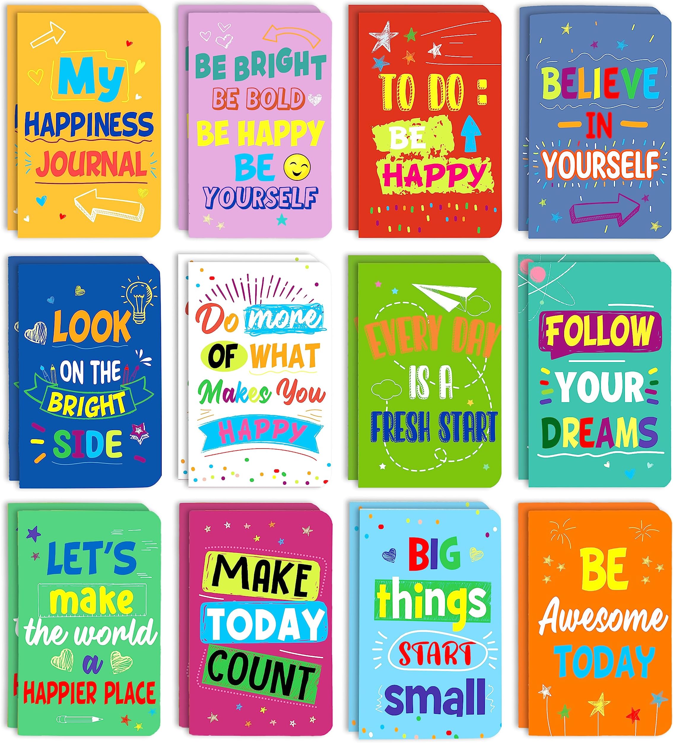 Amazon.com : 24 Pcs Mini Colorful Notebooks, Funny Motivational ...