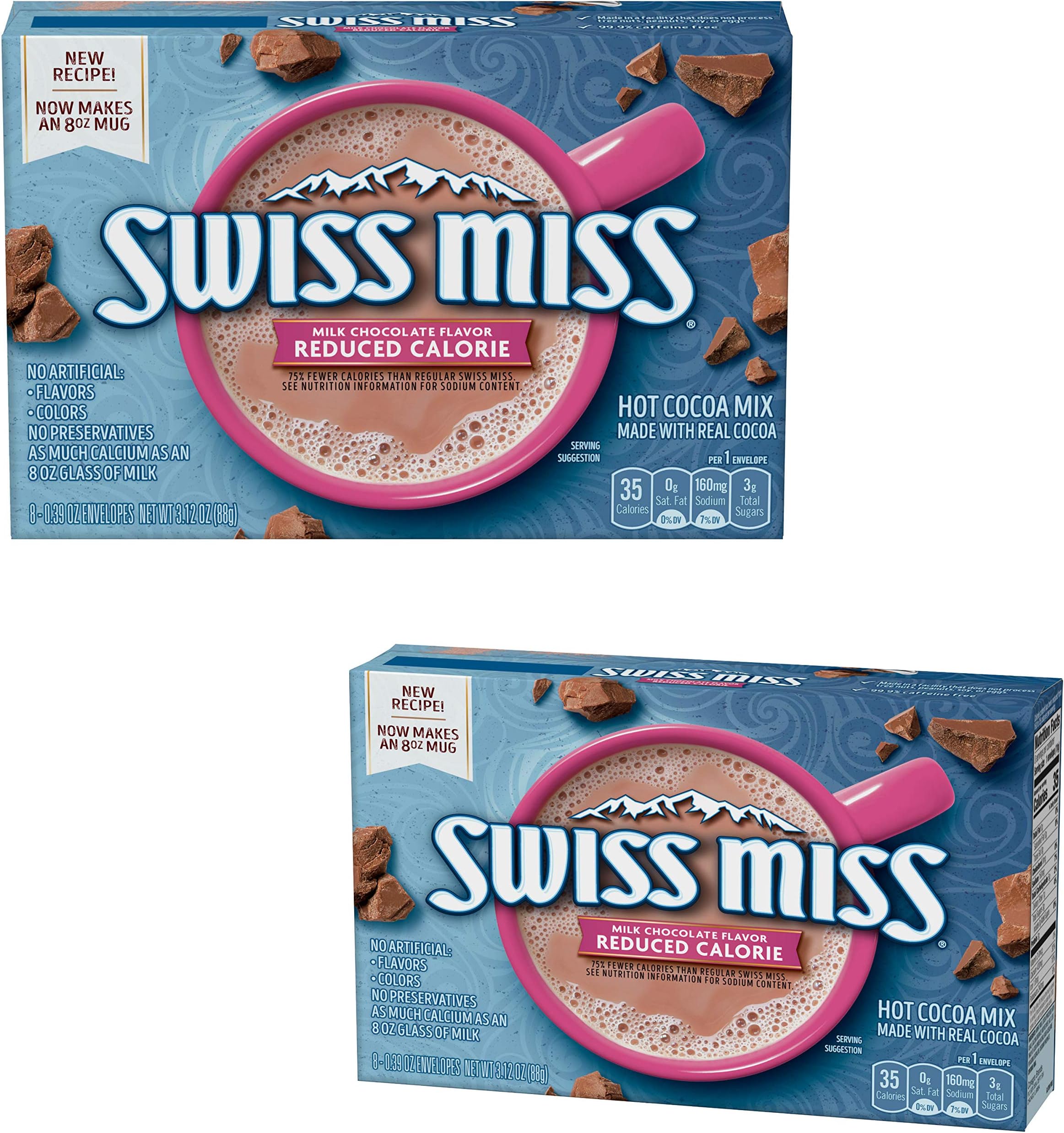Amazon.com : Swiss Miss Milk Chocolate Flavor No Sugar Added Hot Cocoa ...