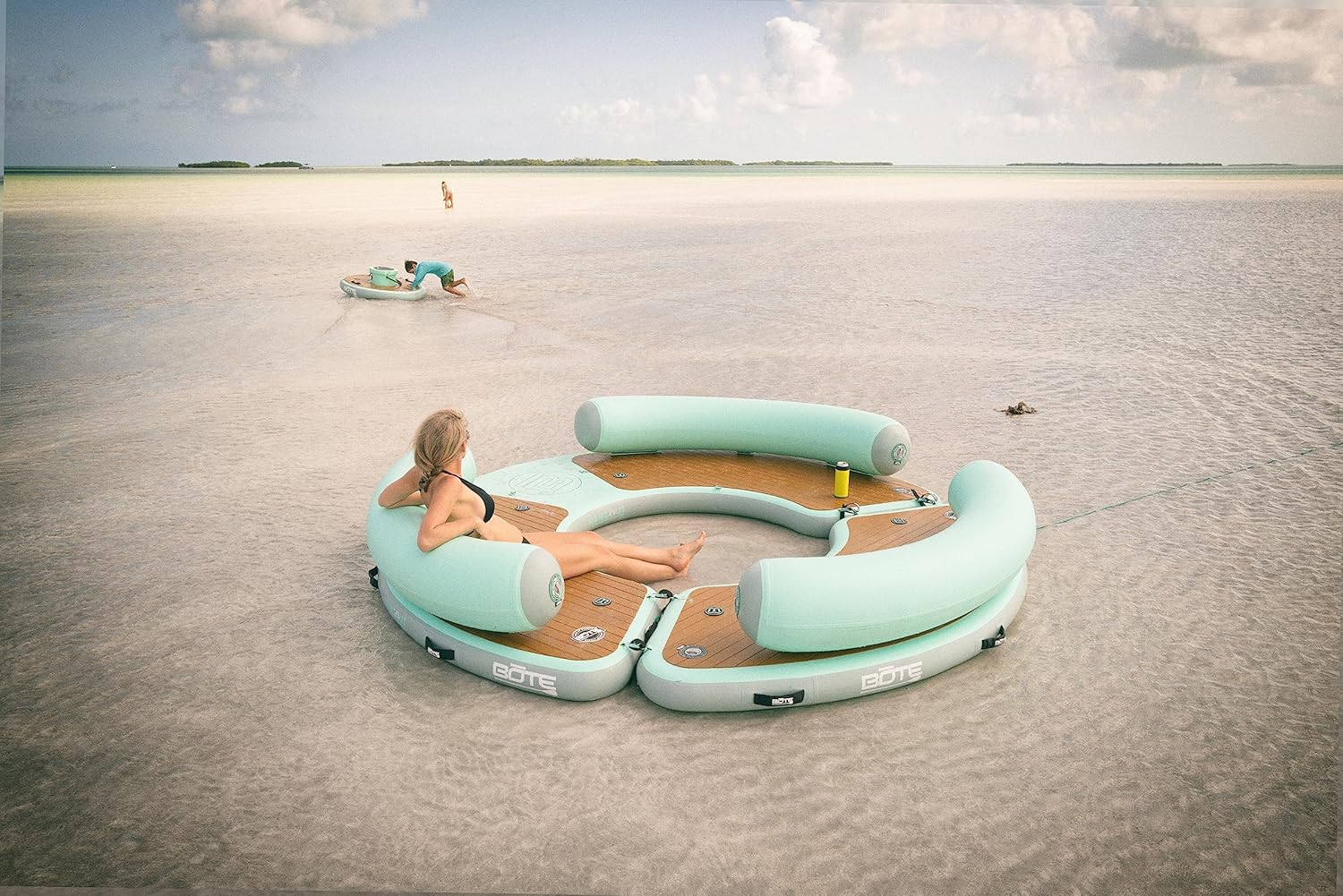 BOTE Dock Hangout inflable de 240 grados balsa flotante de tamaño lago ...