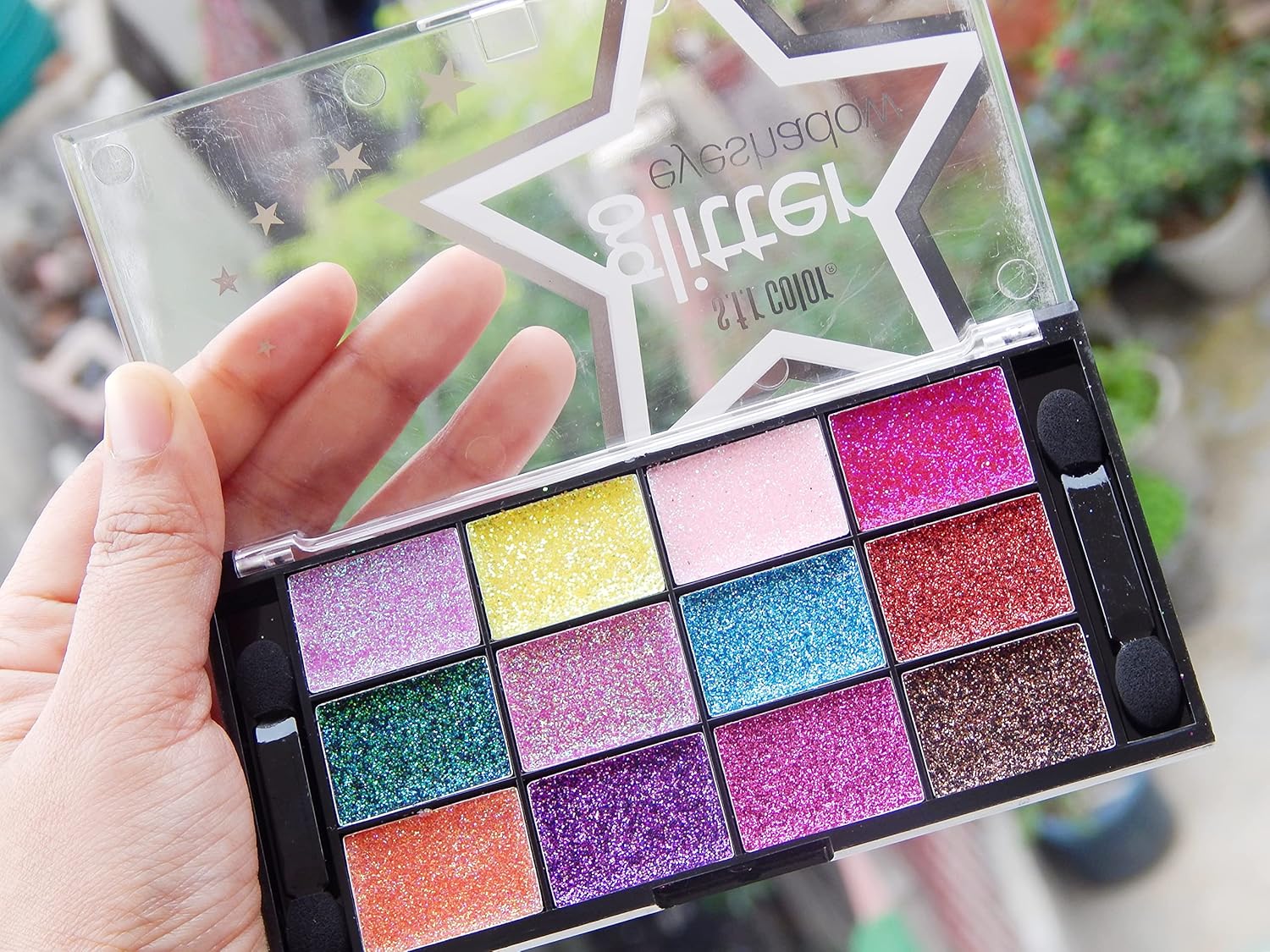 Buy S.F.R. COLOR gel based hd glitter eyeshadow palette + shiny glitter ...