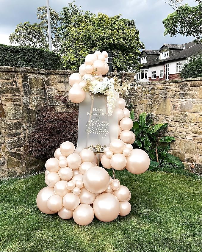 Amazon.com: Pearl Peach Balloons Double-Stuffed different sizes 63PACK ...