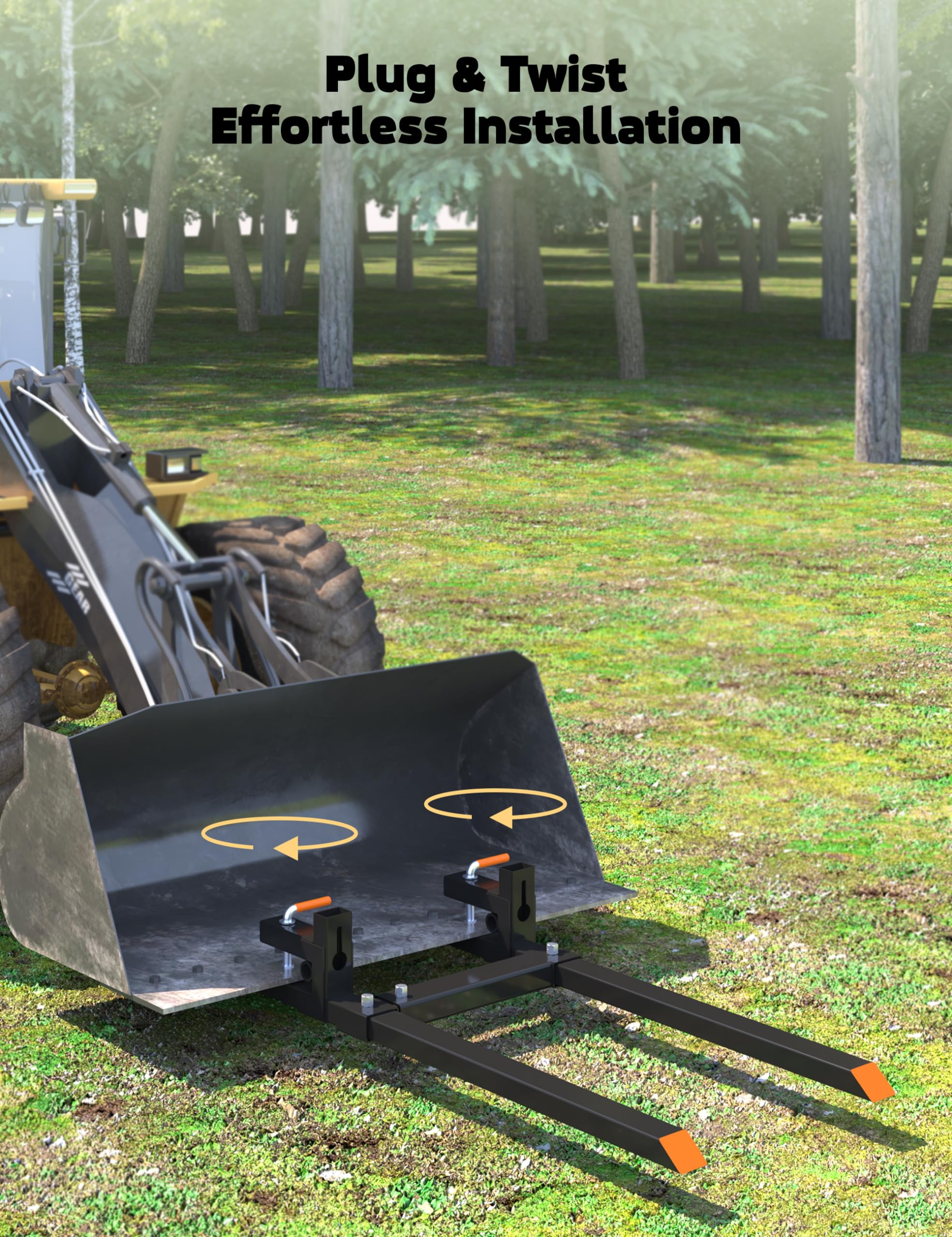 Snapklik.com : 43" Heavy Duty Clamp On Pallet Forks, 1500lbsAdjustable ...