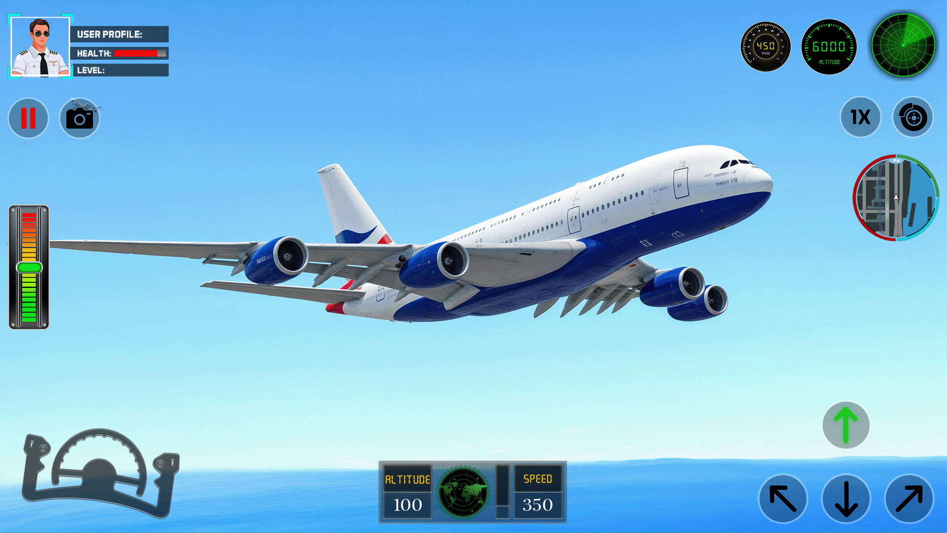 Real Pilot Airplane Flight Simulator : Modern Flying Pilot In Sky ...