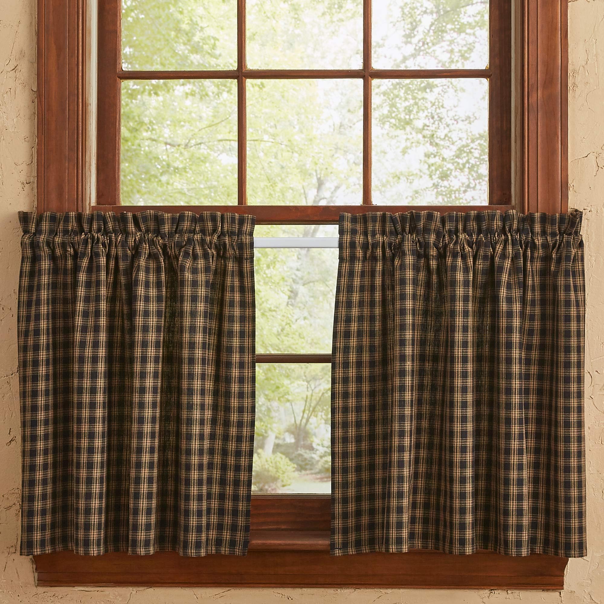 Amazon.com: Park Designs Sturbridge Window Tiers - Black : Home & Kitchen