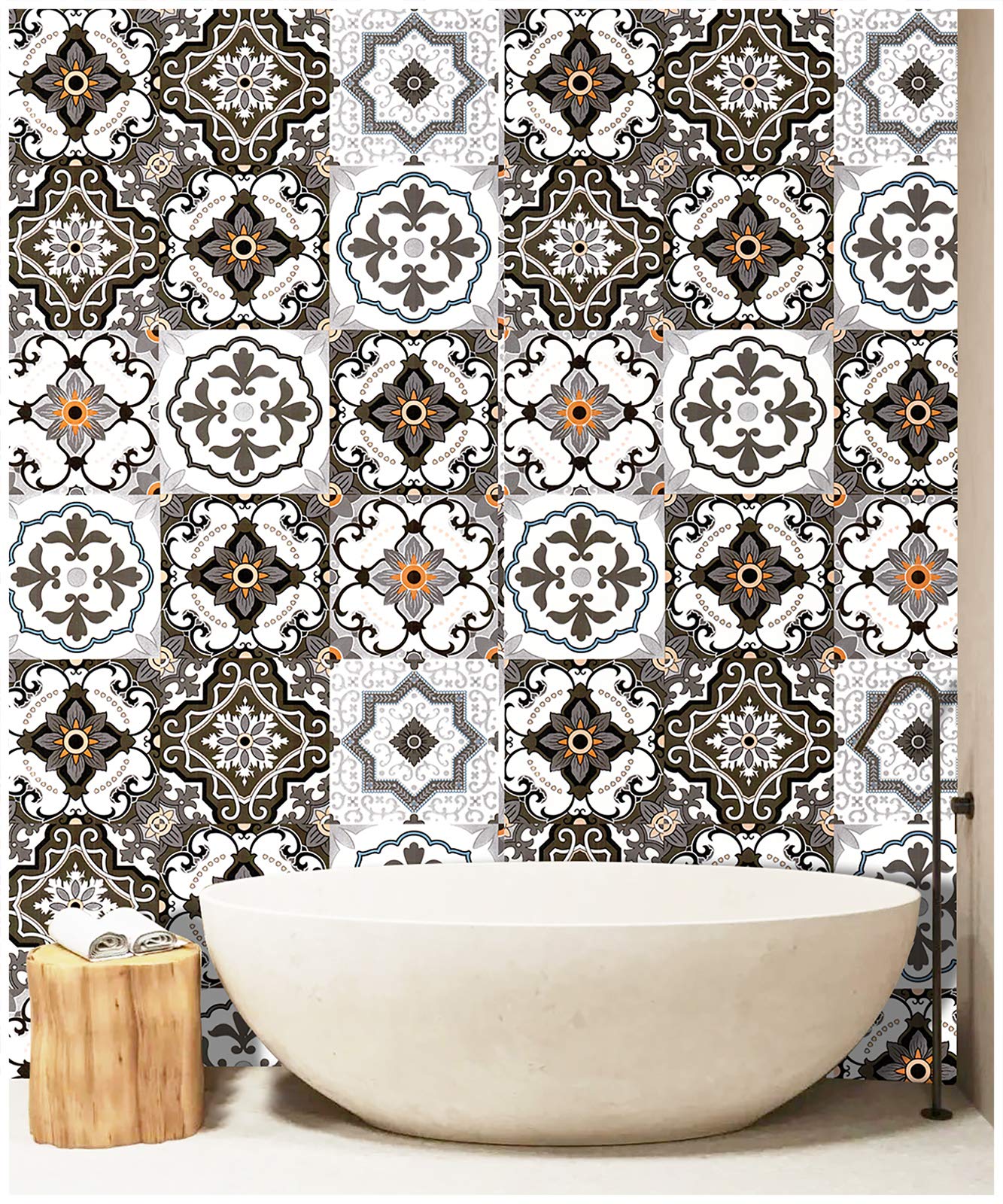 Adericher Tile Contact Paper, 17.7 x 236in Peel and Stick Wallpaper PVC ...
