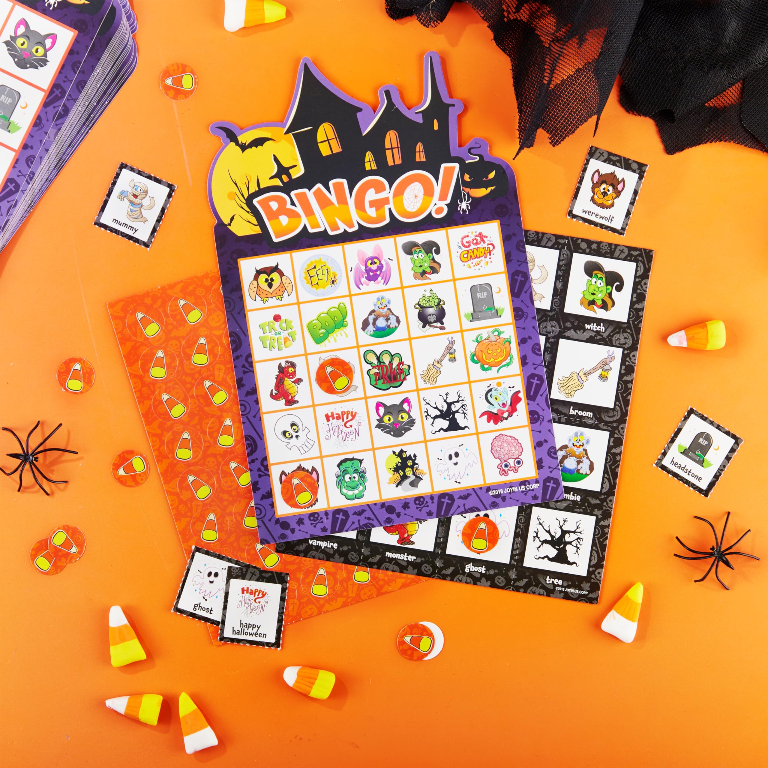 Snapklik.com : 32 Players Halloween Bingo Game, Kids Bingo Cards Set ...