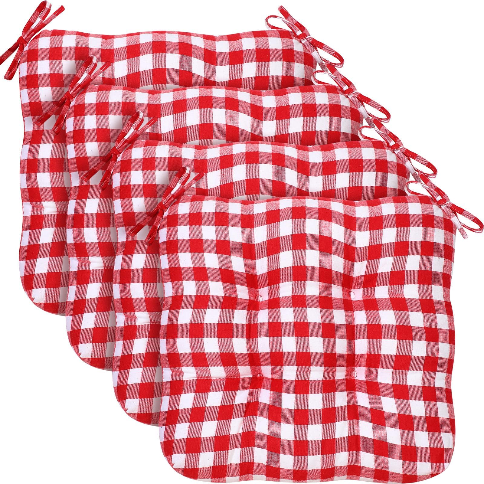 Amazon.com: Geetery 4 Pack Chair Cushions Dining Kitchen Office Chair ...