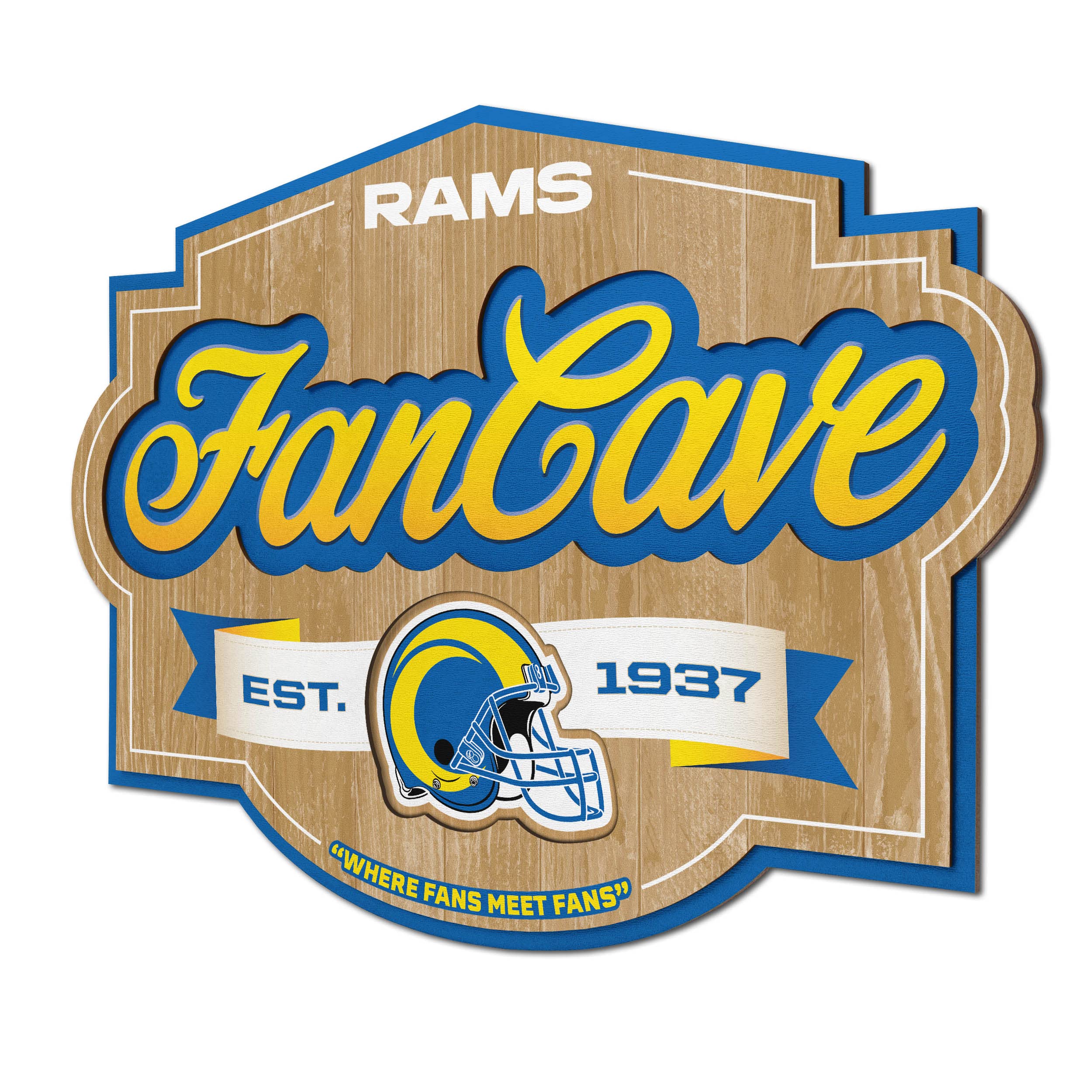 Snapklik.com : NFL Los Angeles Rams Fan Cave Sign