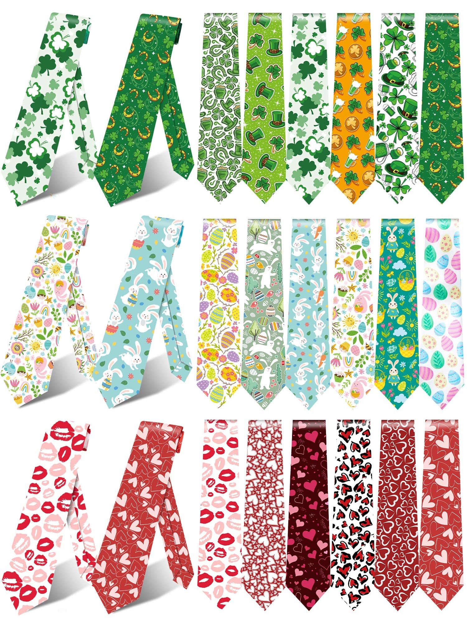 Amazon.com: Vicenpal 18 Pcs Valentine's Day Ties Easter Ties for Men ...