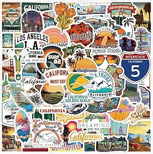 Amazon.com: Aesthetic California Stickers Pack, 60pcs California Theme ...