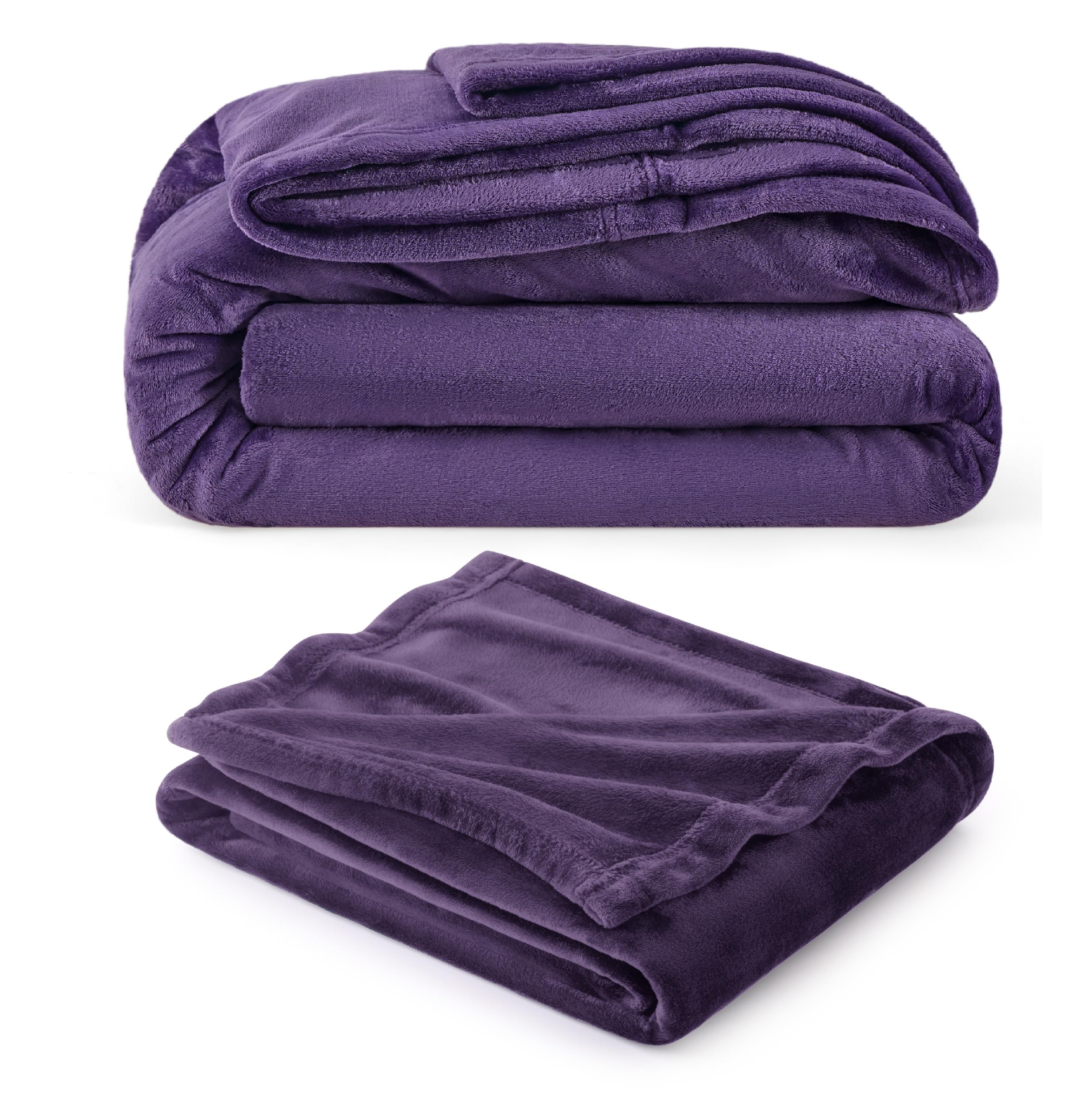 Amazon.com: Bedsure Purple Fleece Blankets King Size Fleece Blanket ...